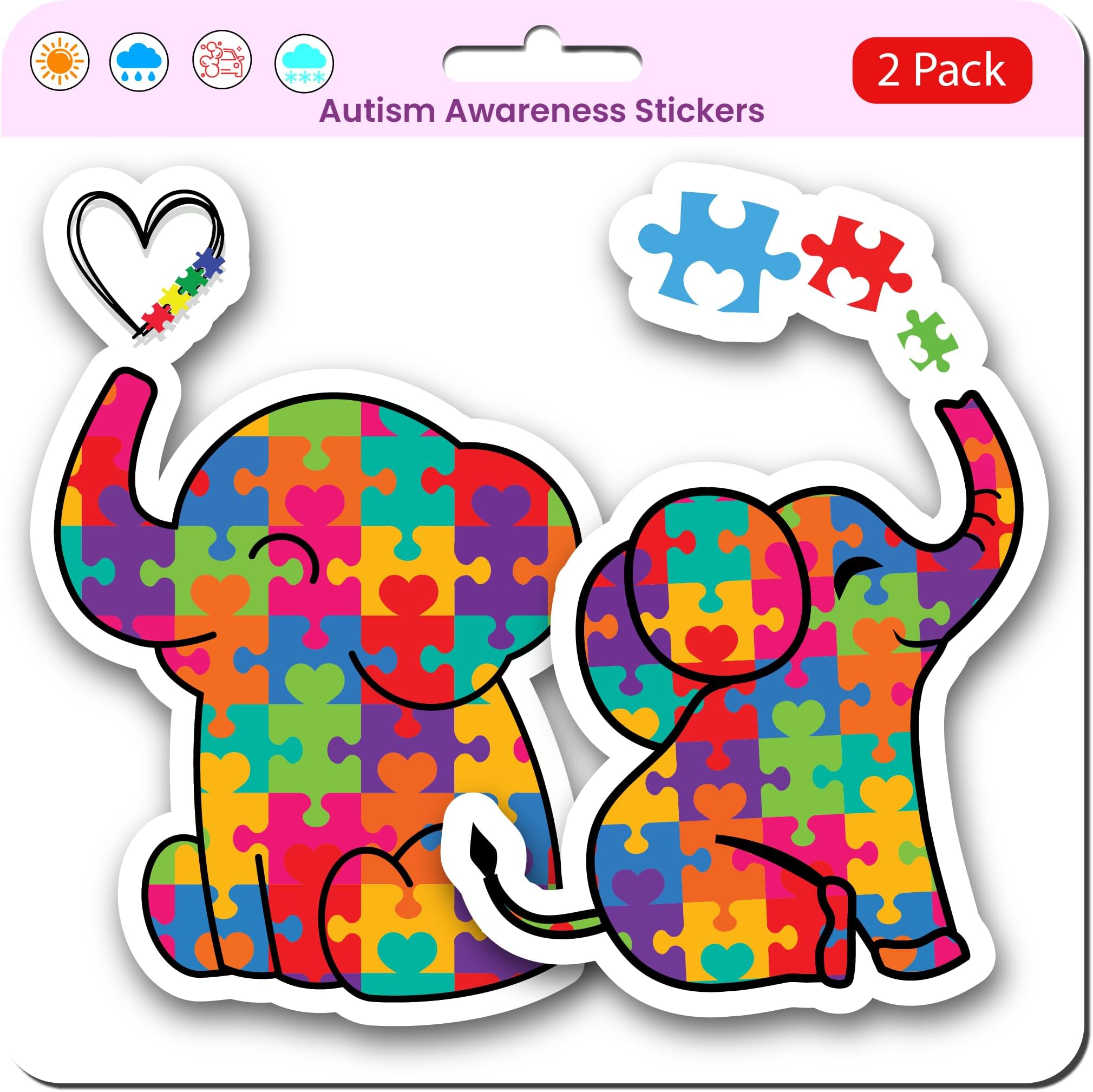 Amazon.com: NI284 Autism Awareness Puzzle Piece Car Decal Sticker ...
