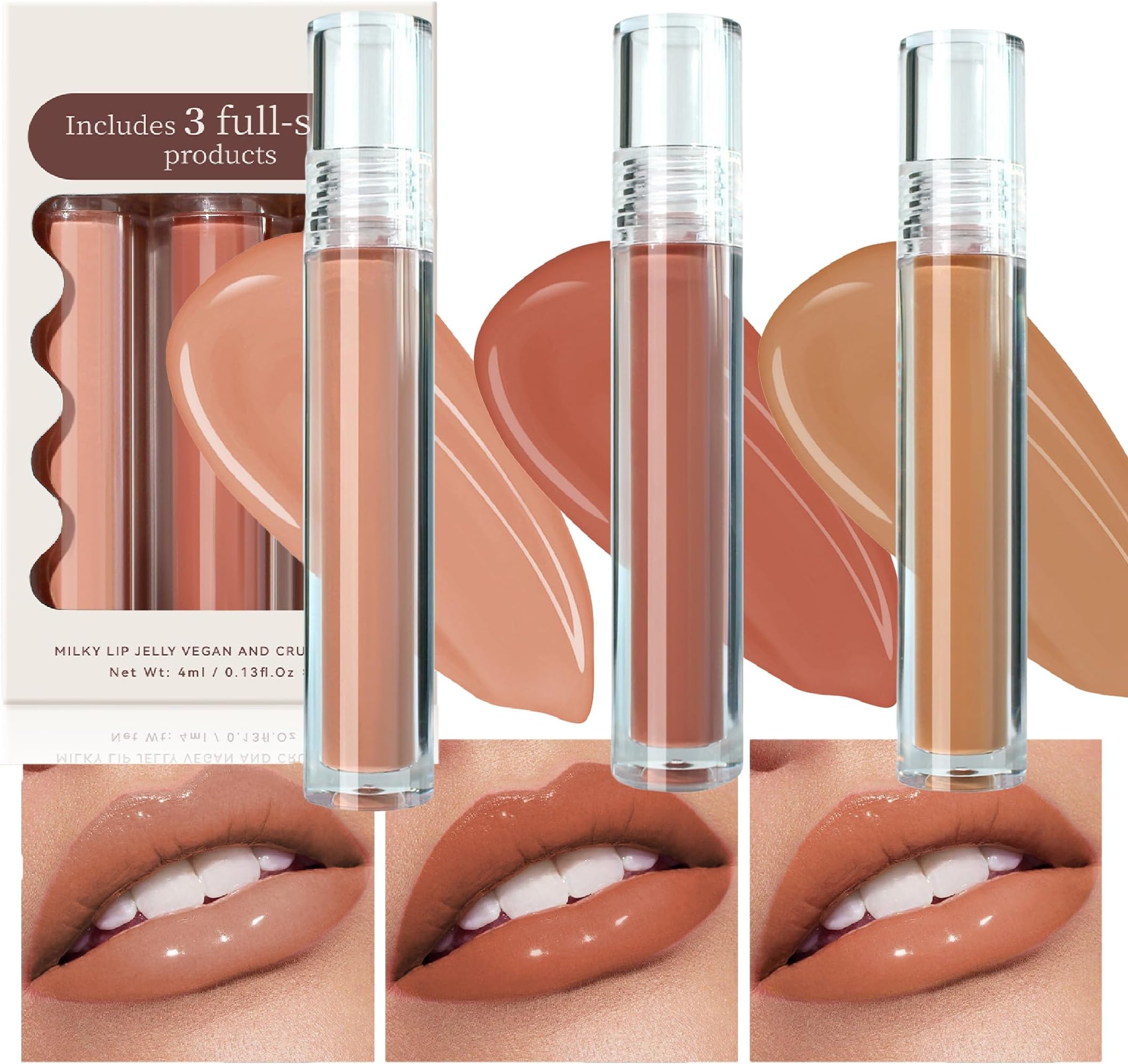 Amazon.com : Lip Gloss Set for Women, Lip Plumping Gloss, Moisturising ...