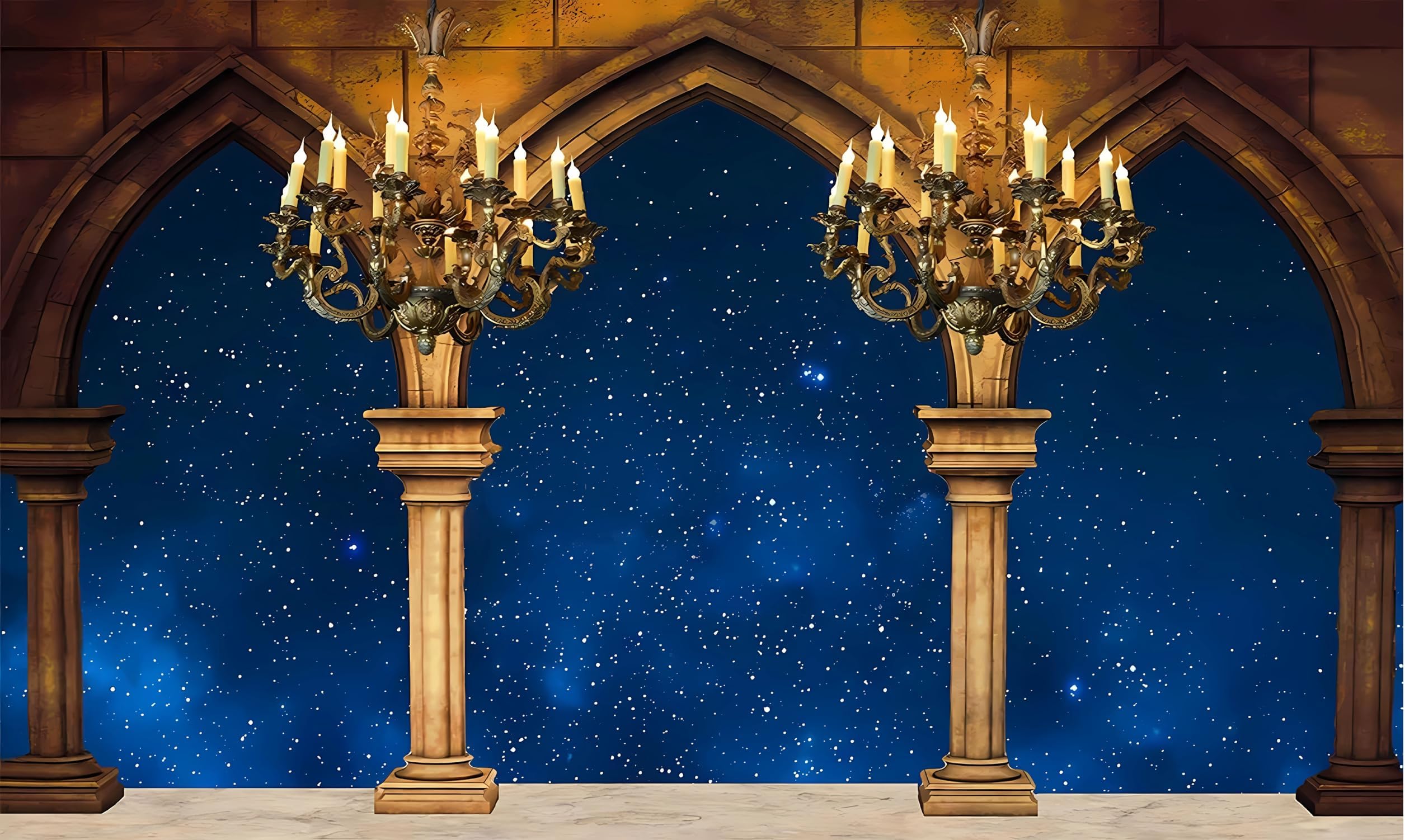 Backdropon Medieval Palace Pillar Backdrop Princess Bell and Beast ...