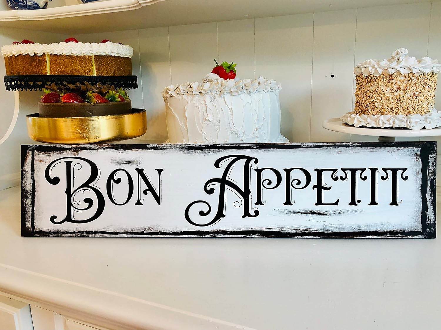 Amazon.com: WIPBLAK Bon Appetit Wood Sign. French Kitchen, Dining Room ...