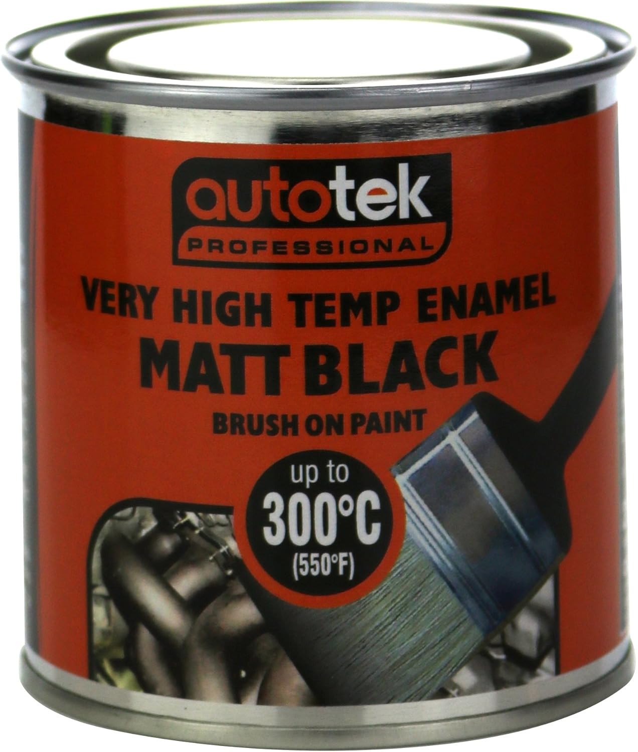 Autotek ATOOVHTBK250 Brush on Very High Temperature Enamel, Black, 250 ...