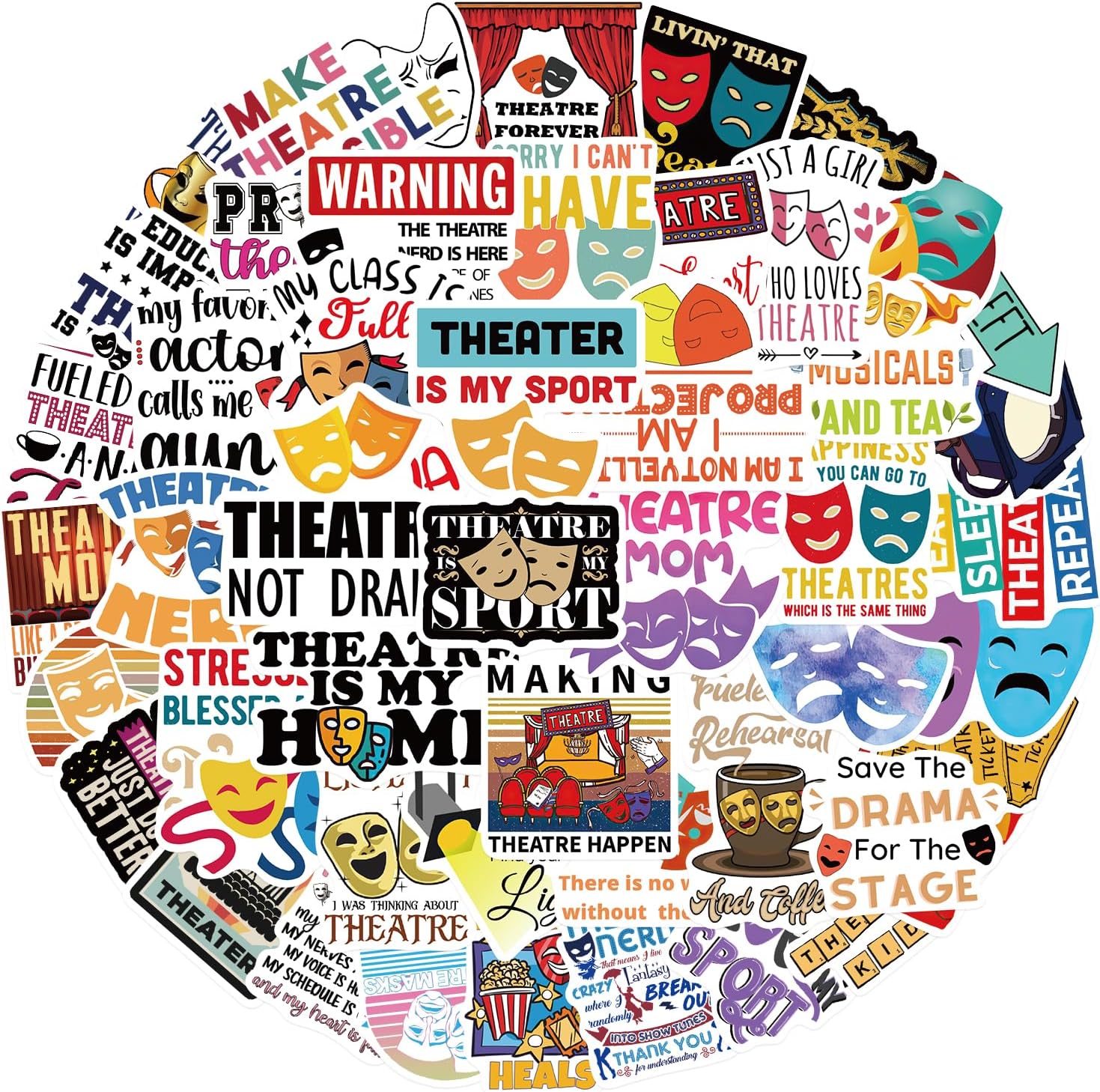 Amazon.com: 50Pcs Theater Stickers Graffiti Aesthetics Waterproof Vinyl ...