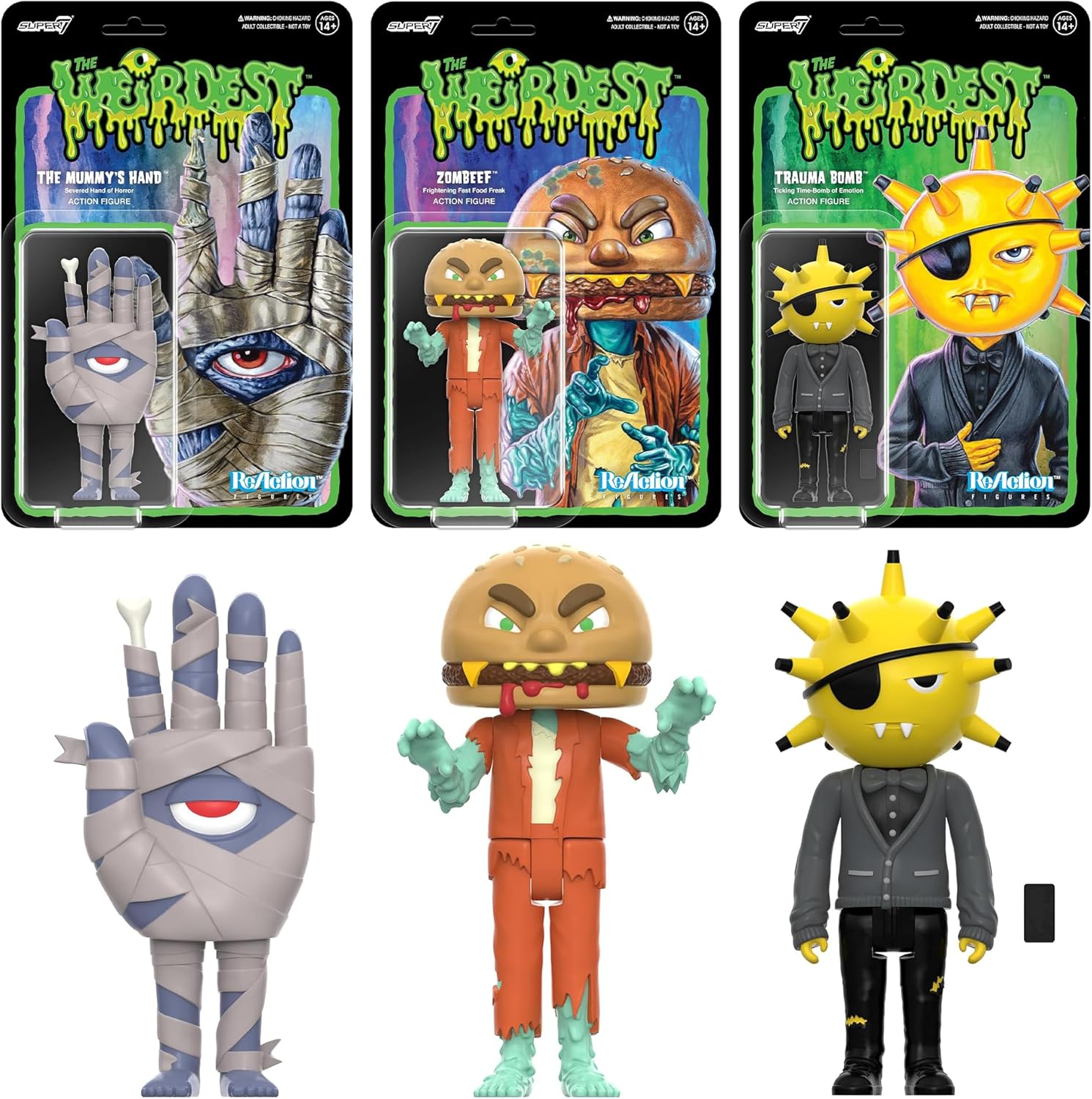 Amazon.com: Super7 The Weirdest Bundle - Mummys Hand, Zombeef, and ...