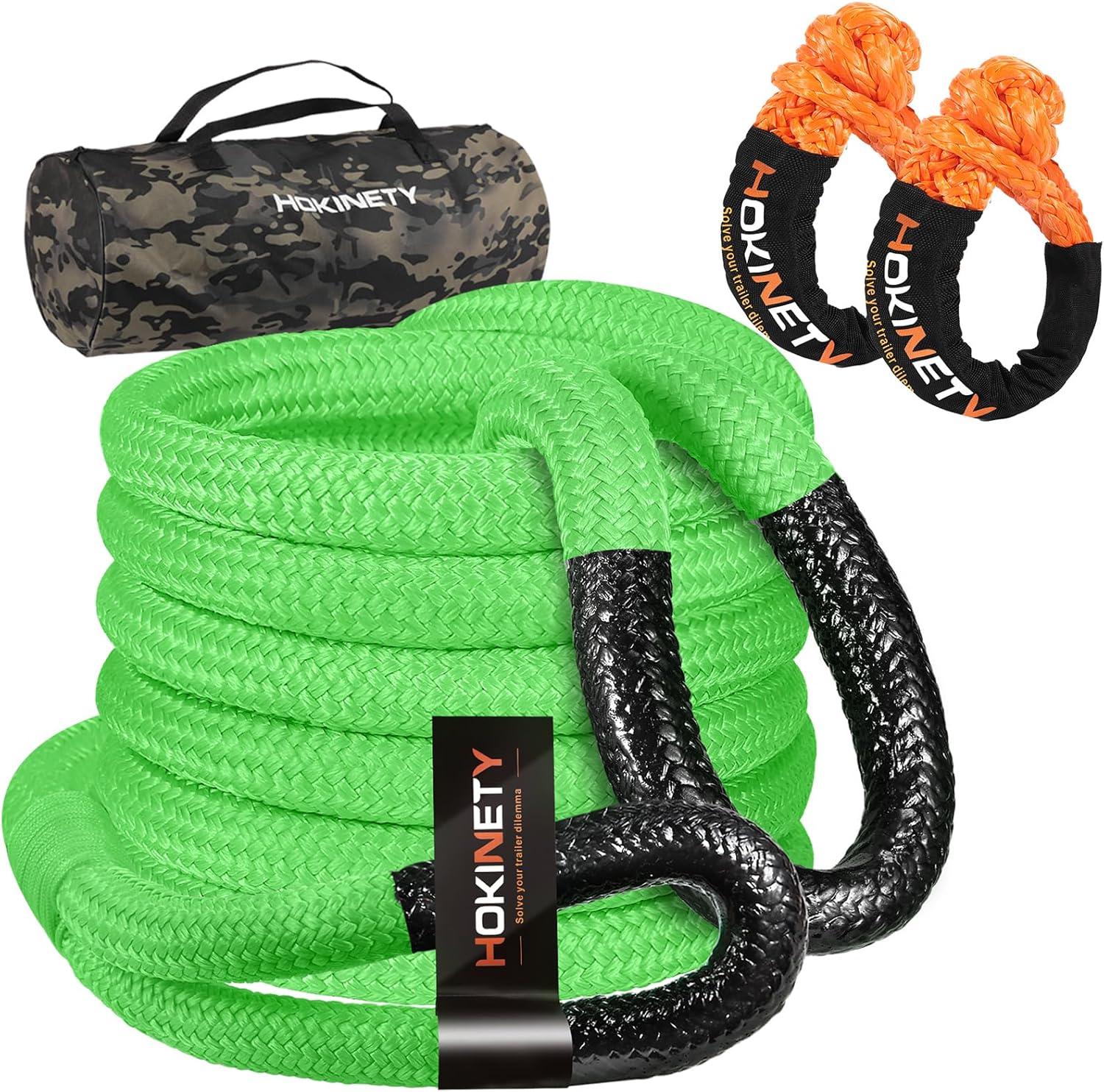 Amazon.com: Kinetic Recovery Tow Rope: 1-1/8" x 30ft 48000LBS Snatch ...