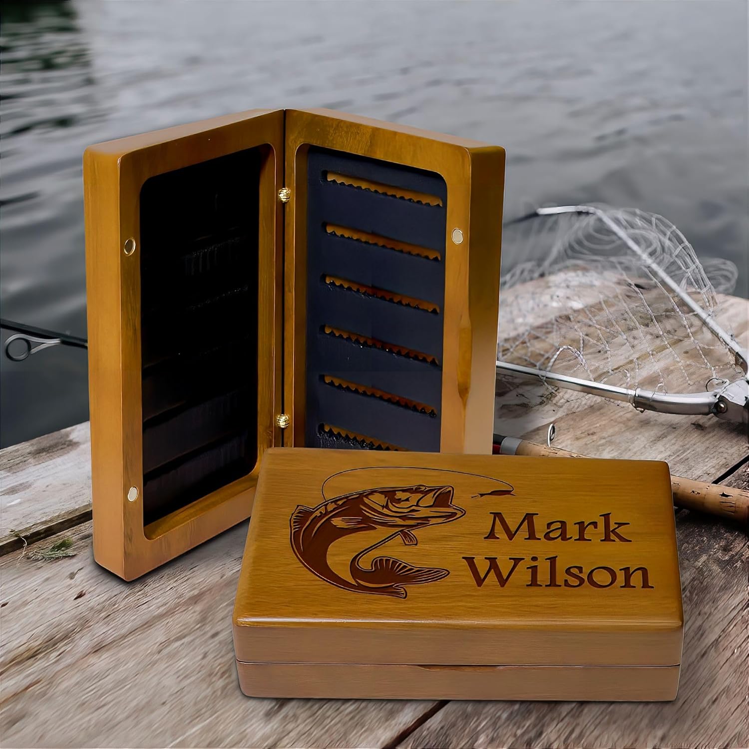 Engraved Fishing Box Fishing Tackle box Laser Engraved Jig Box Fishing ...