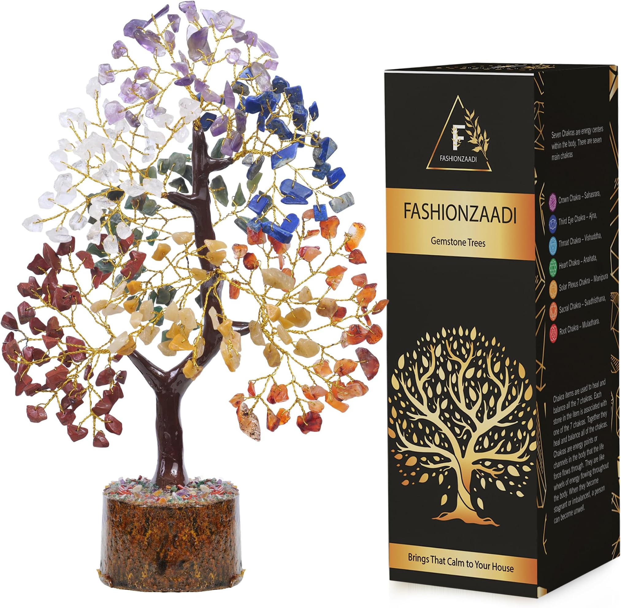 Amazon.com: YATHABI 7 Chakra Tree of Life Decor - Crystal Tree - Feng ...