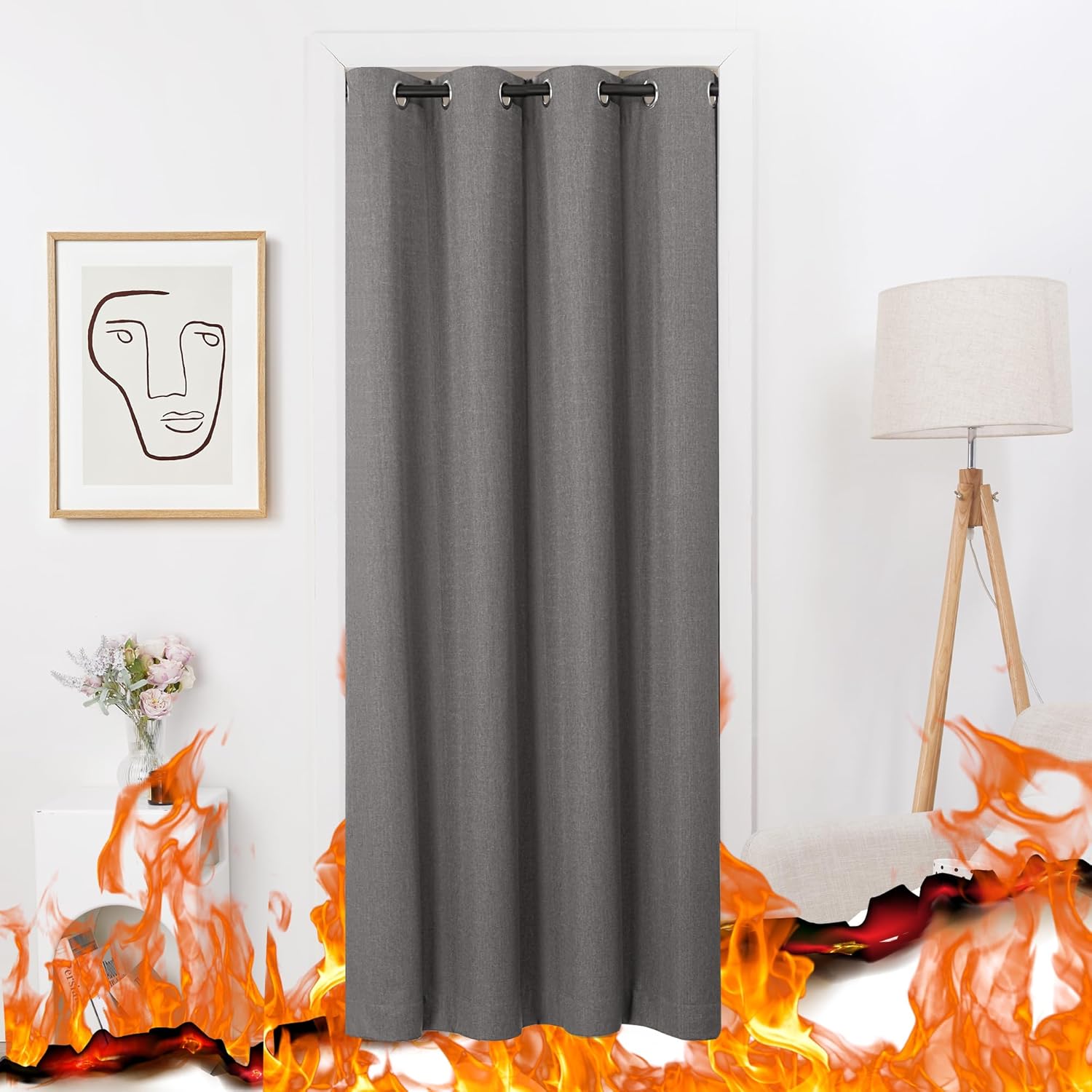 Deconovo Fire Retardant Curtains for Living Room and Bedroom - 100% ...