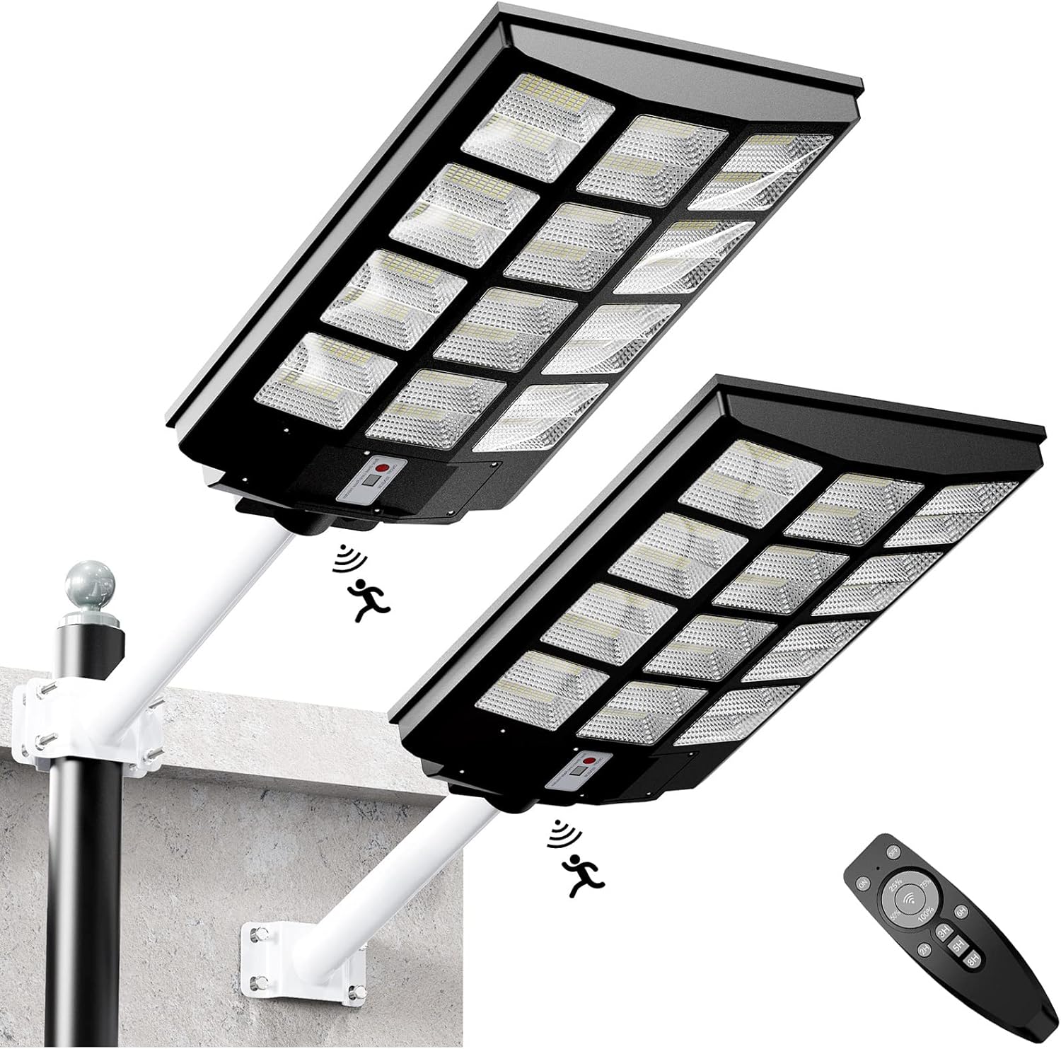 Koosom 1000W Solar Street Light Commercial Grade with Motion Sensor and Remote Control, 365 Days ...