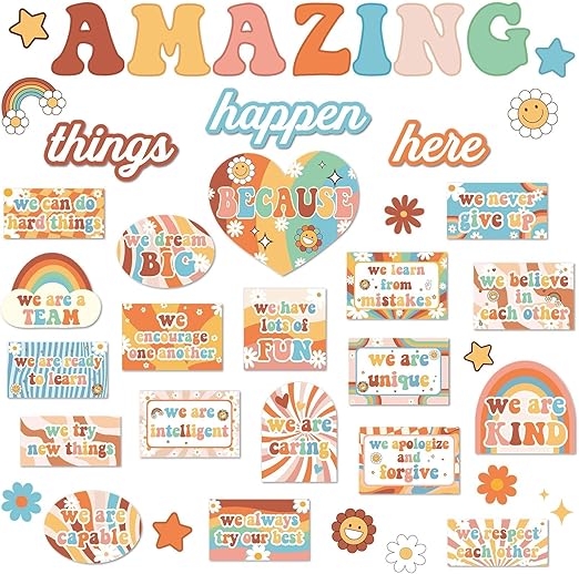 Amazon.com: Groovy Bulletin Board Classroom Decorations Amazing Things ...