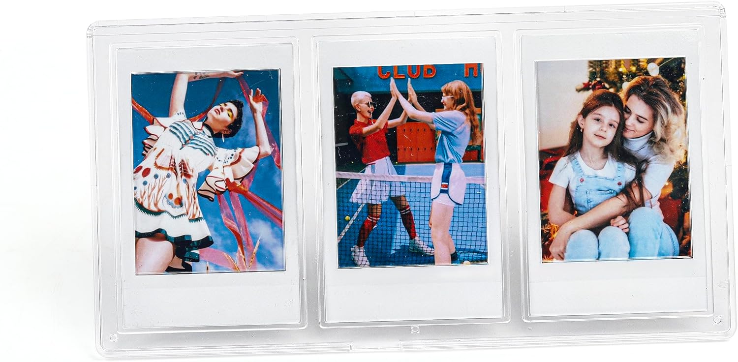 Acrylic Triple Photo Frame for Instax Mini Film - Translucent Polaroid ...