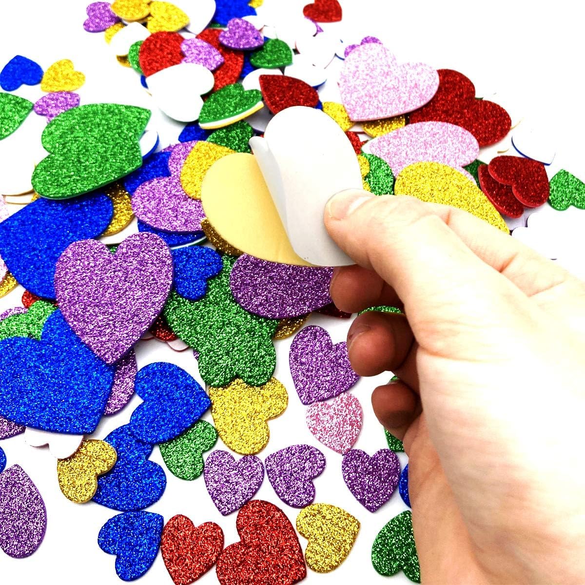 Snapklik.com : 200-Piece Sparkling Heart Embellishment Foam Stickers ...