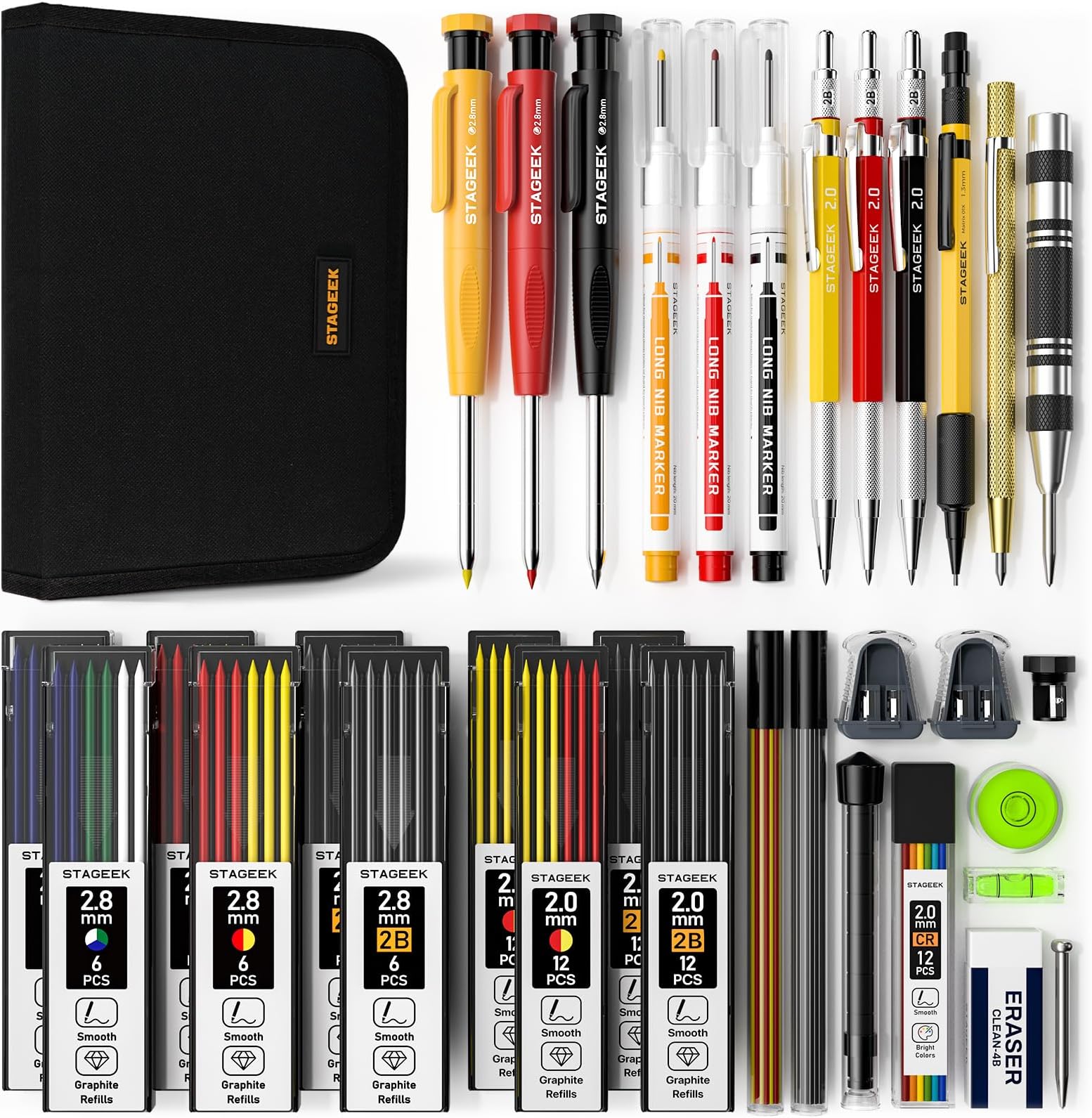 Amazon.com : STAGEEK 34 Pack Carpenter Pencil Set with Sharpener ...