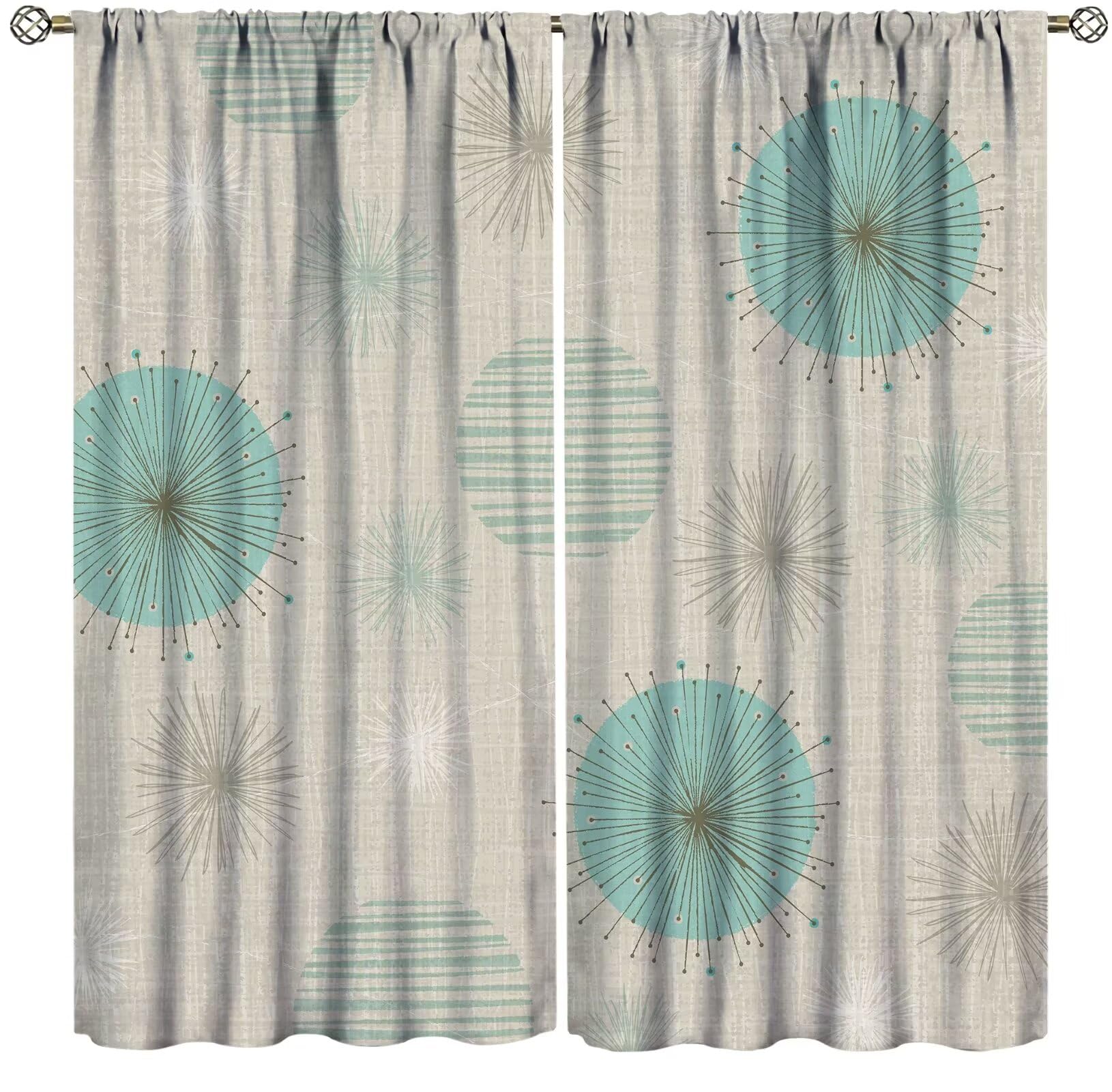 Amazon.com: ZhiRain Mid-Century Curtains Vintage Geometry Modern Mid ...