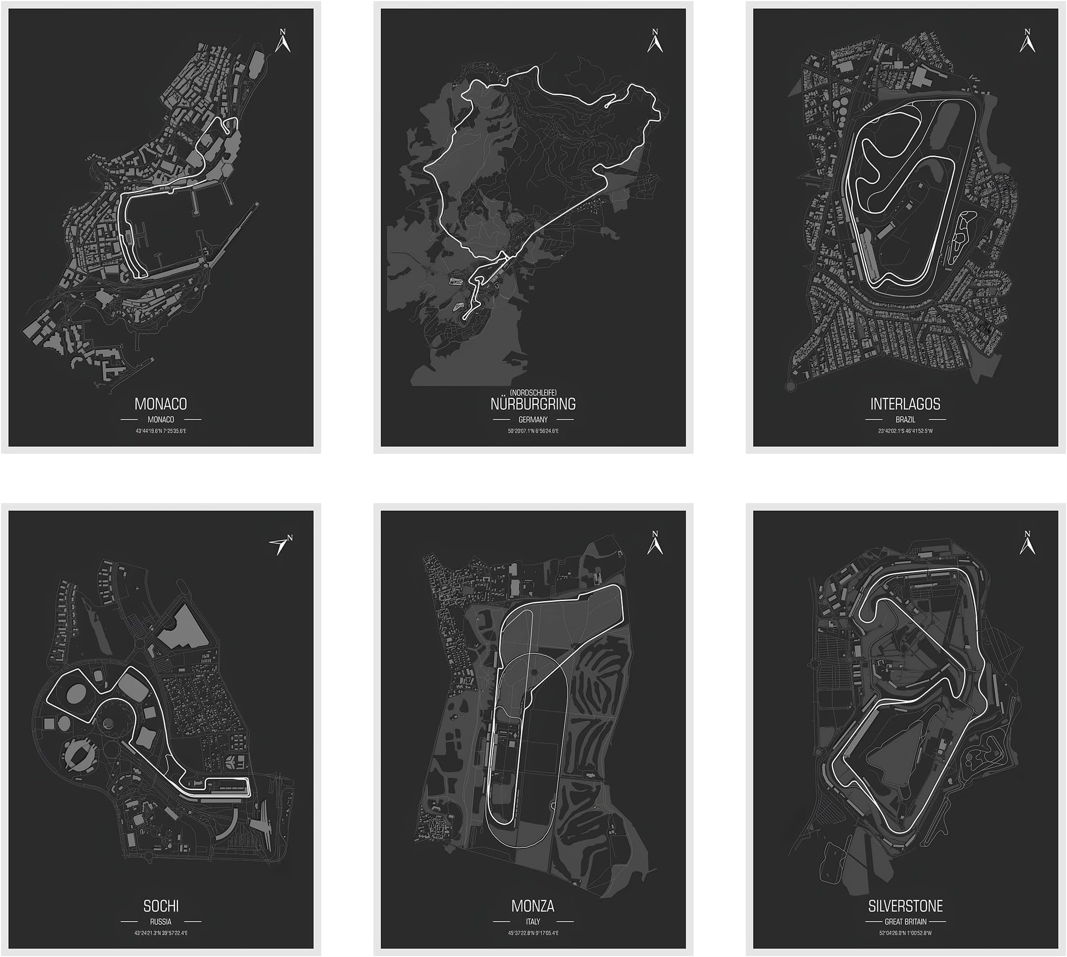 CodersParadise Formula 1 Wall Posters - Pack Of 6 | 8x12 inch (A4 Size ...