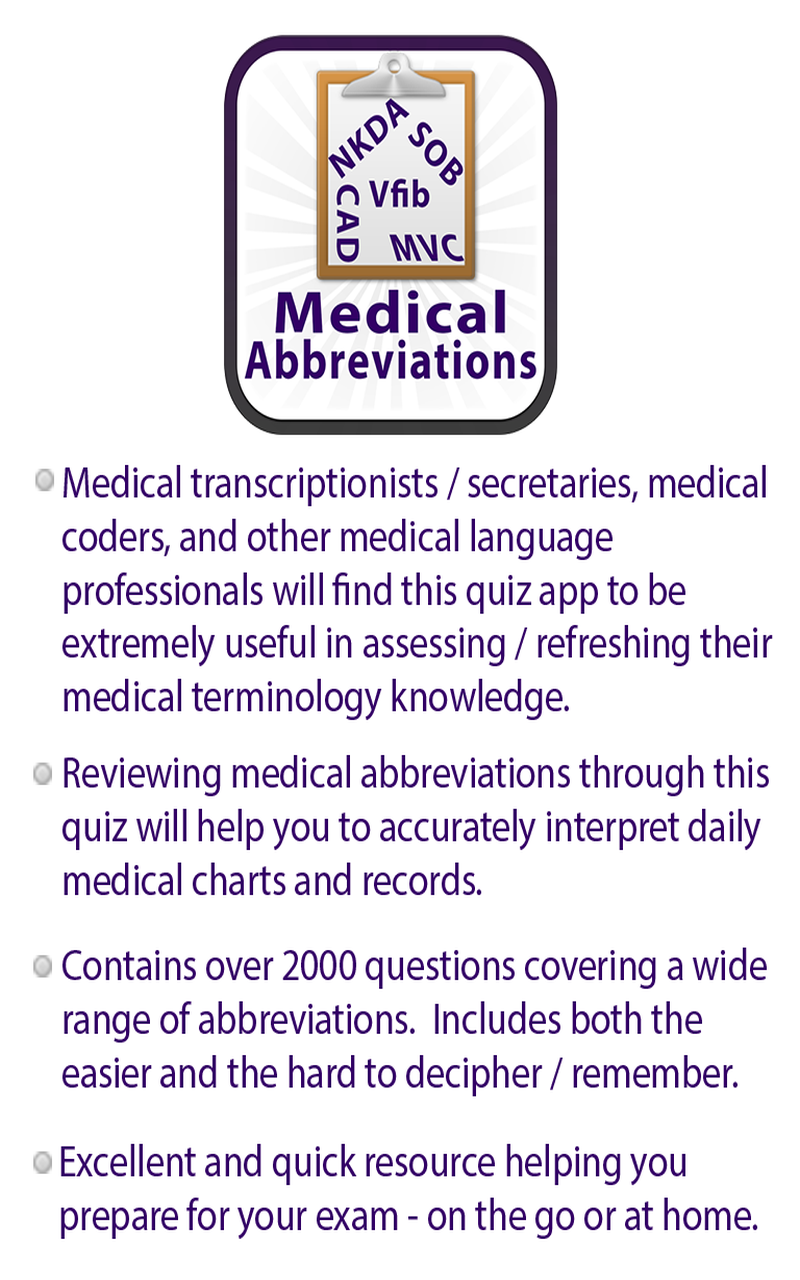 Medical Acronyms and Abbreviations Quiz - App on Amazon Appstore