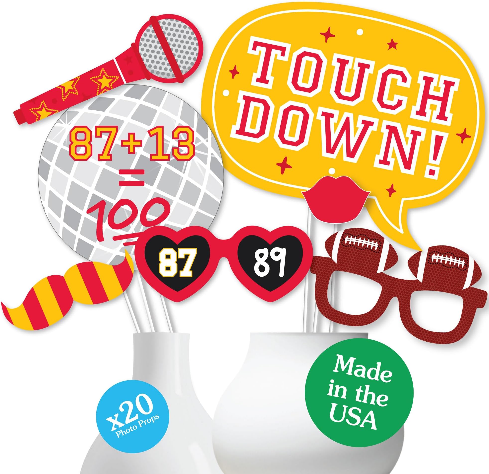 Amazon.com: Football Photo Booth Props Kits, Party Favor for Football ...