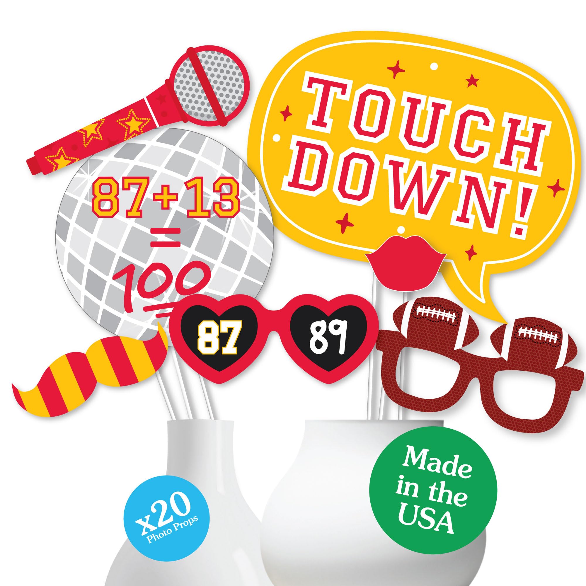 Amazon.com: Big Dot of Happiness in My Football Era - Red and Gold ...