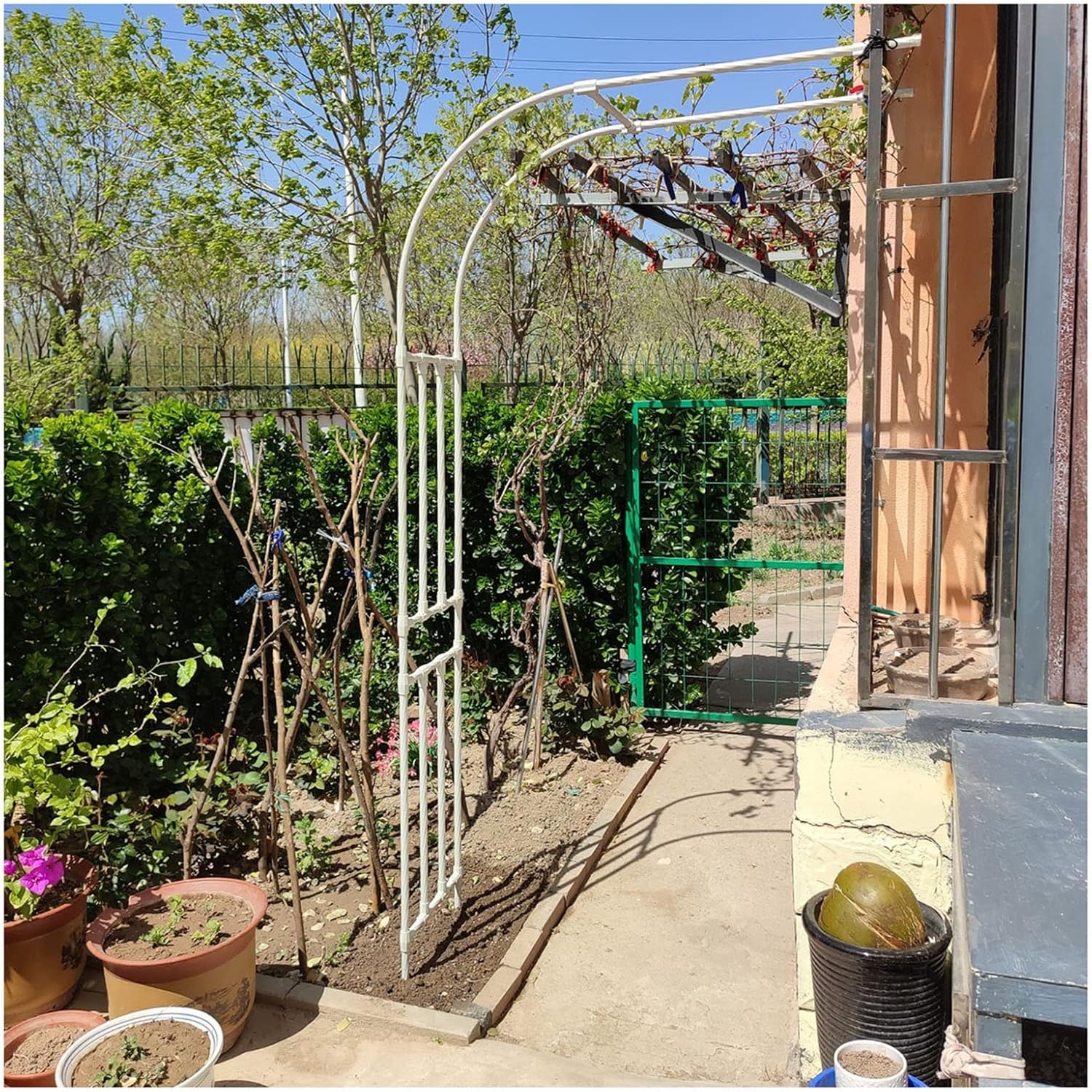 Schwer Torbogen Rosenbogen Halbbogen Garten Rankhilfe Kletterpflanzen ...