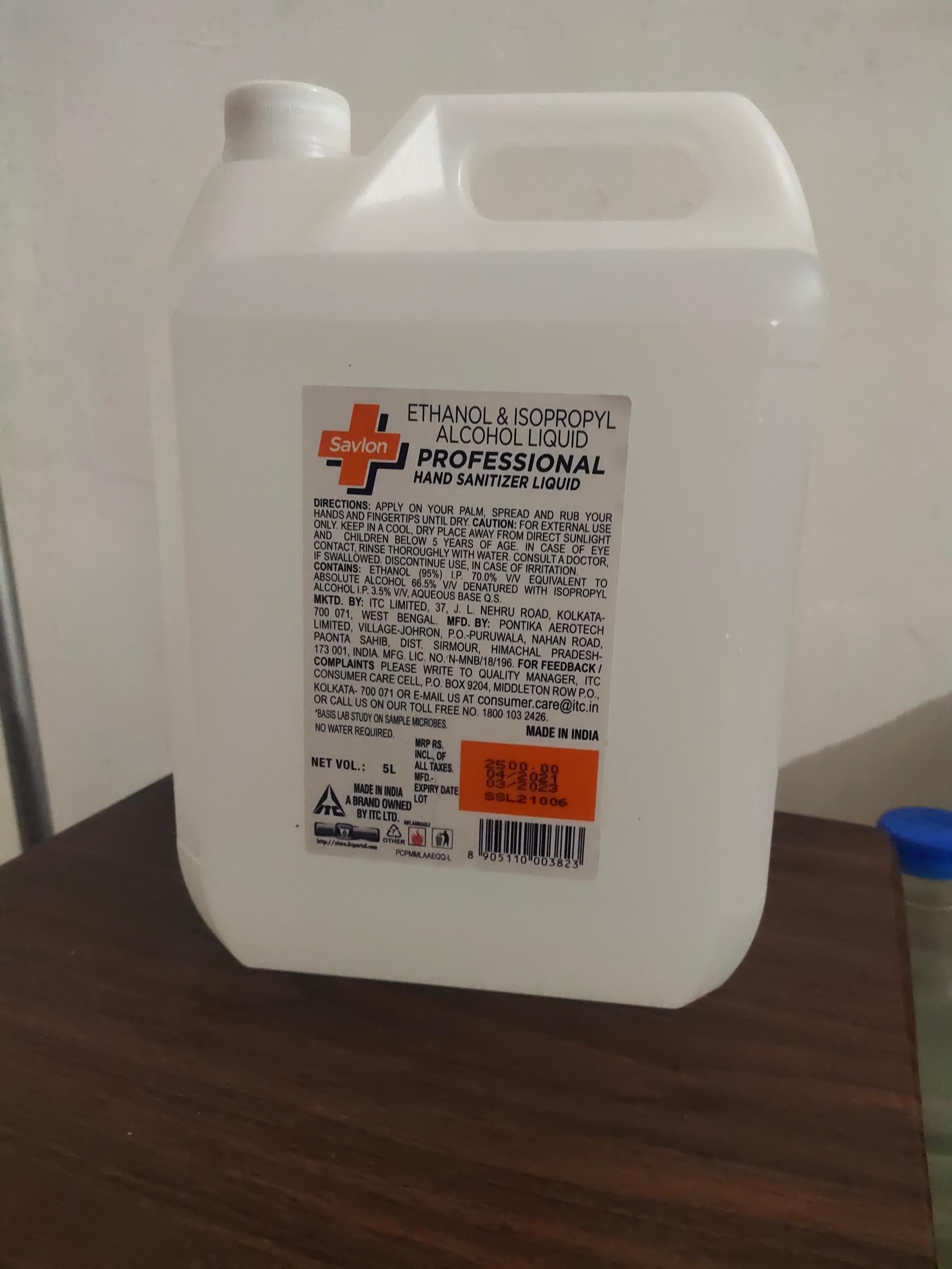 SAVLON HYGENIC HAND RUB PROFESSIONAL SANITIZER 5 LITRE : Amazon.in ...