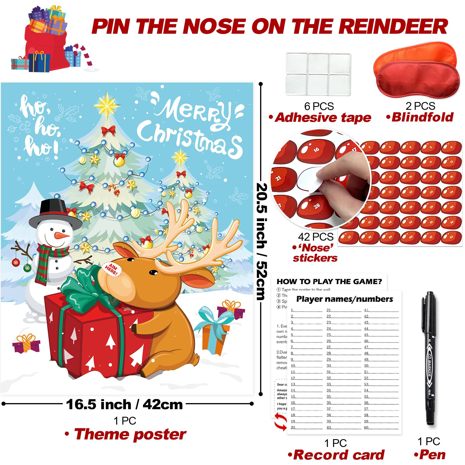 Snapklik.com : Christmas Party Games, Pin The Nose On The Reindeer ...