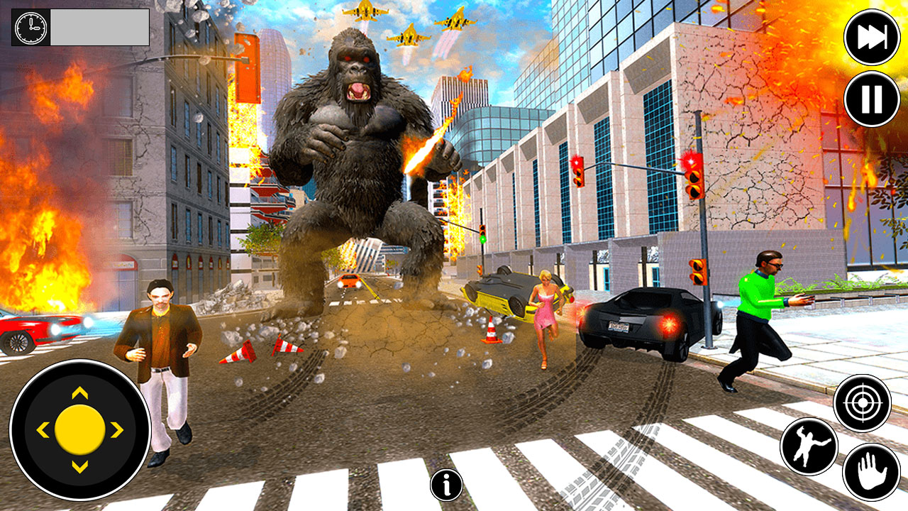Wild Angry Gorilla Rampage Attack Games: Bigfoot Gorilla City Smasher Dinosaur Hunter - Animal ...