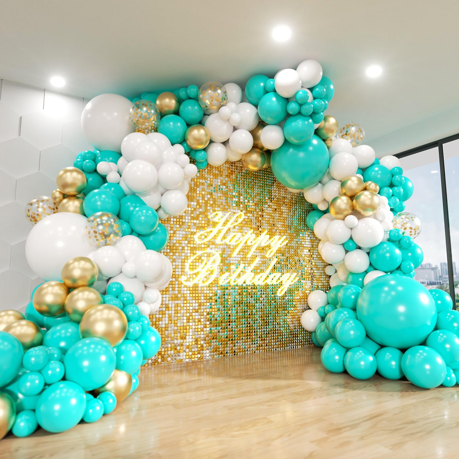 Amazon.com: Teal Balloon Arch Kit, ADOINBY 140Pcs Turquoise Teal White ...