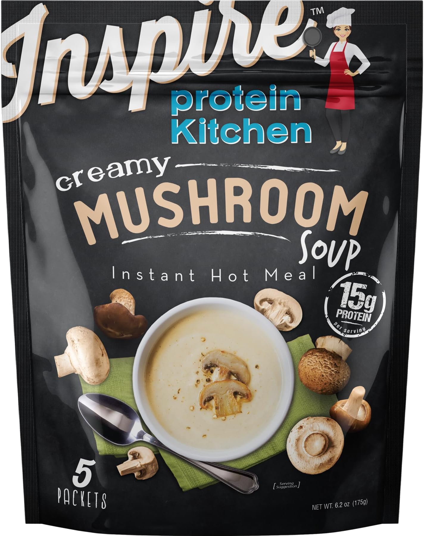 Amazon.com : Inspire Creamy Mushroom 15g Protein Instant Soup by ...