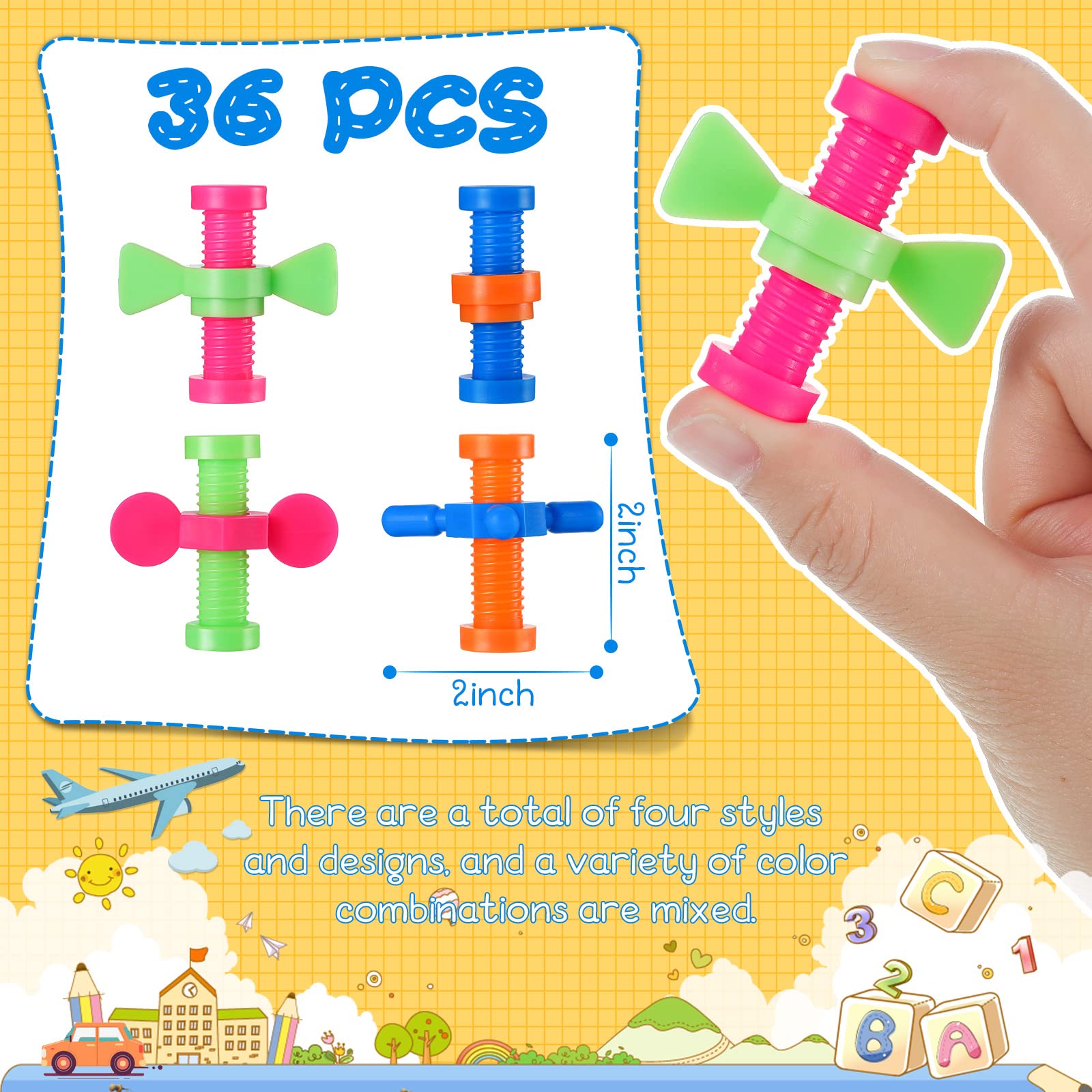 Snapklik.com : 24 Pieces Fidget Pencil Topper Plastic Pencil Fidgets ...