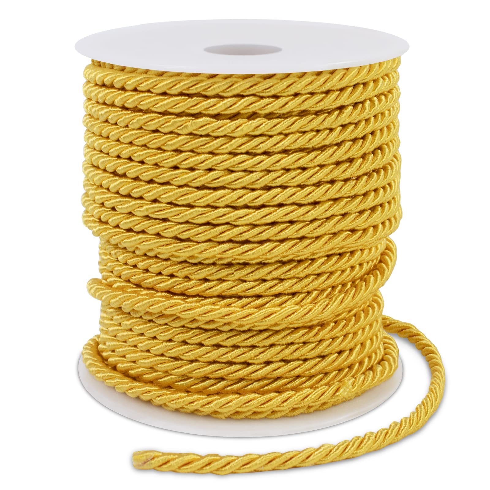 Amazon.com: LEREATI 27 Yards Twisted Silk Rope Cord, Soft Golden Yellow ...