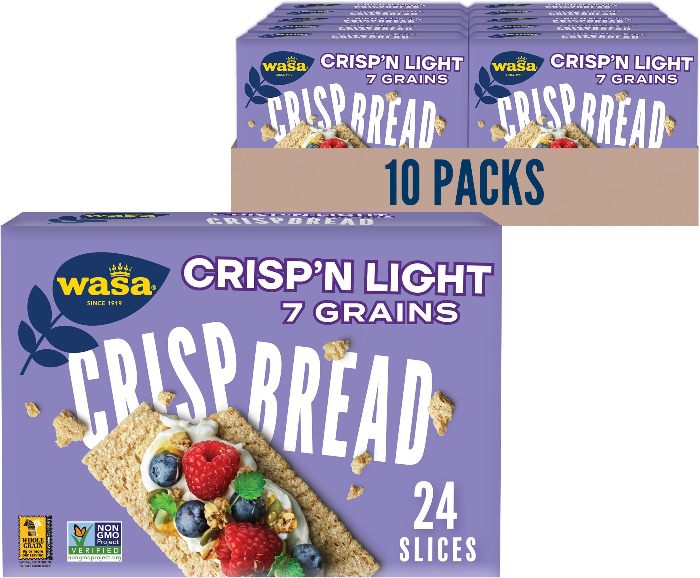 Amazon.com: Wasa Crisp’n Light 7 Grains Crispbread, 4.9 oz (Pack of 10 ...