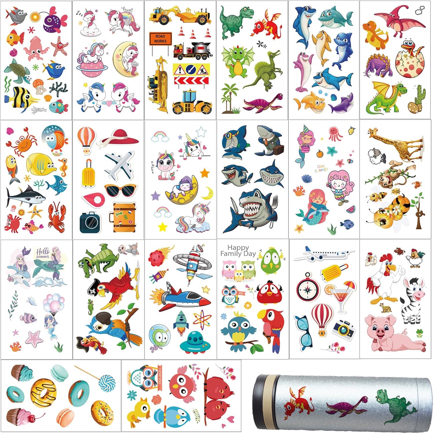 Amazon.com: Rub on Transfers Stickers Cute Patterns Cartoon Animal Owl ...