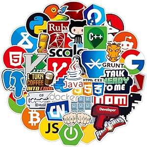 Cartoon Programming Stickers|50pcs| for Teen Kids, Cool Waterproof ...