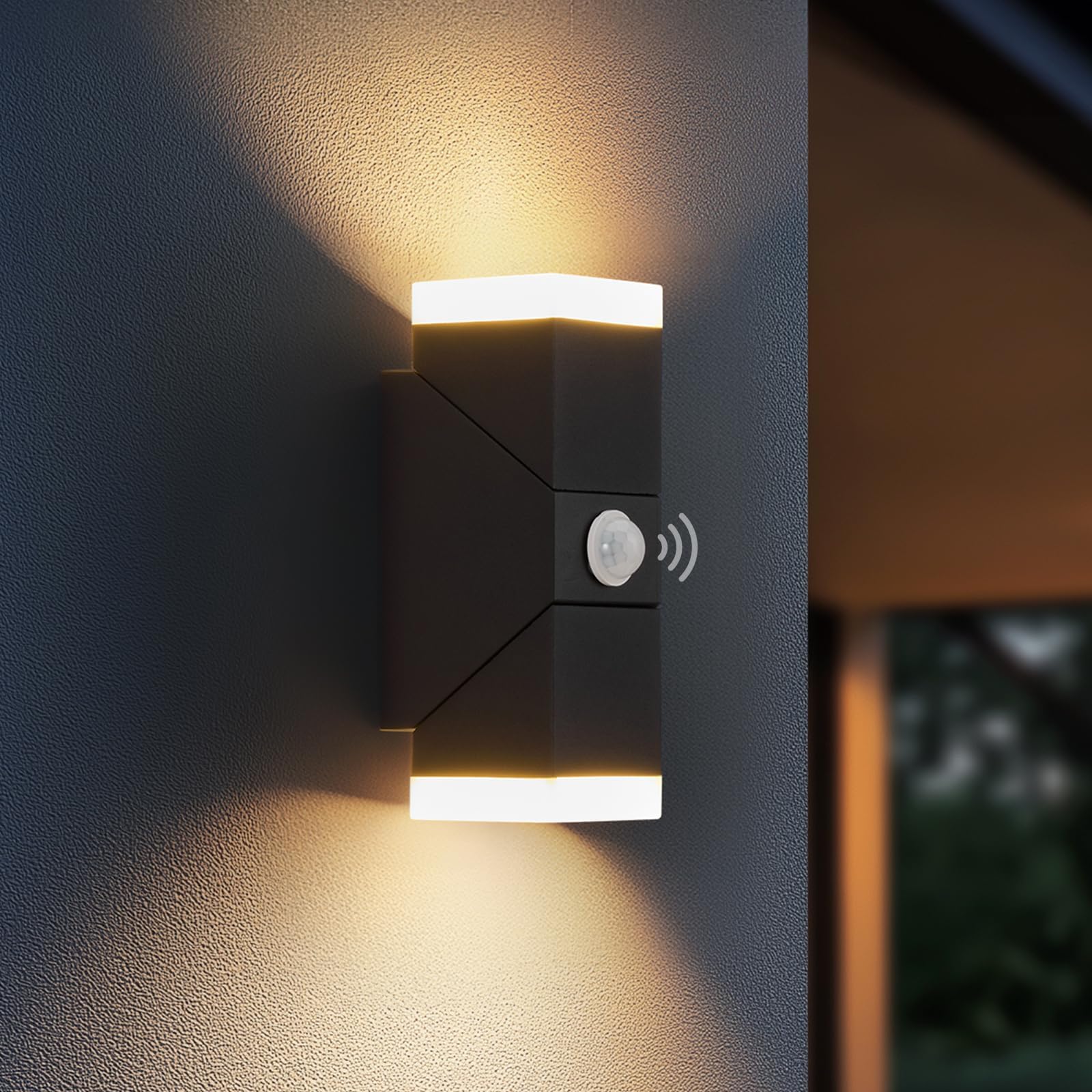 Leselux 12W Outdoor Wall Light with Motion Sensor, PIR Up Down Outside ...