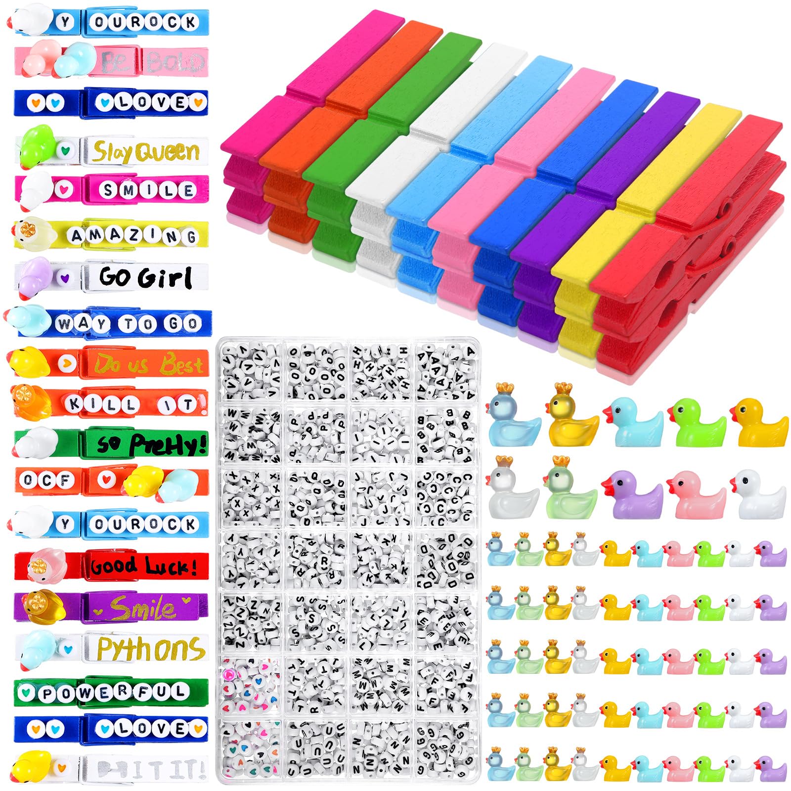 Amazon.com: JellyArch 50 Pcs Cheer Pins Spirit Clips Clothes Pins ...