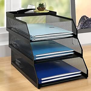 PUNCIA 3 Tiers Office Filing Trays for Desk Tidy Organiser Stackable ...