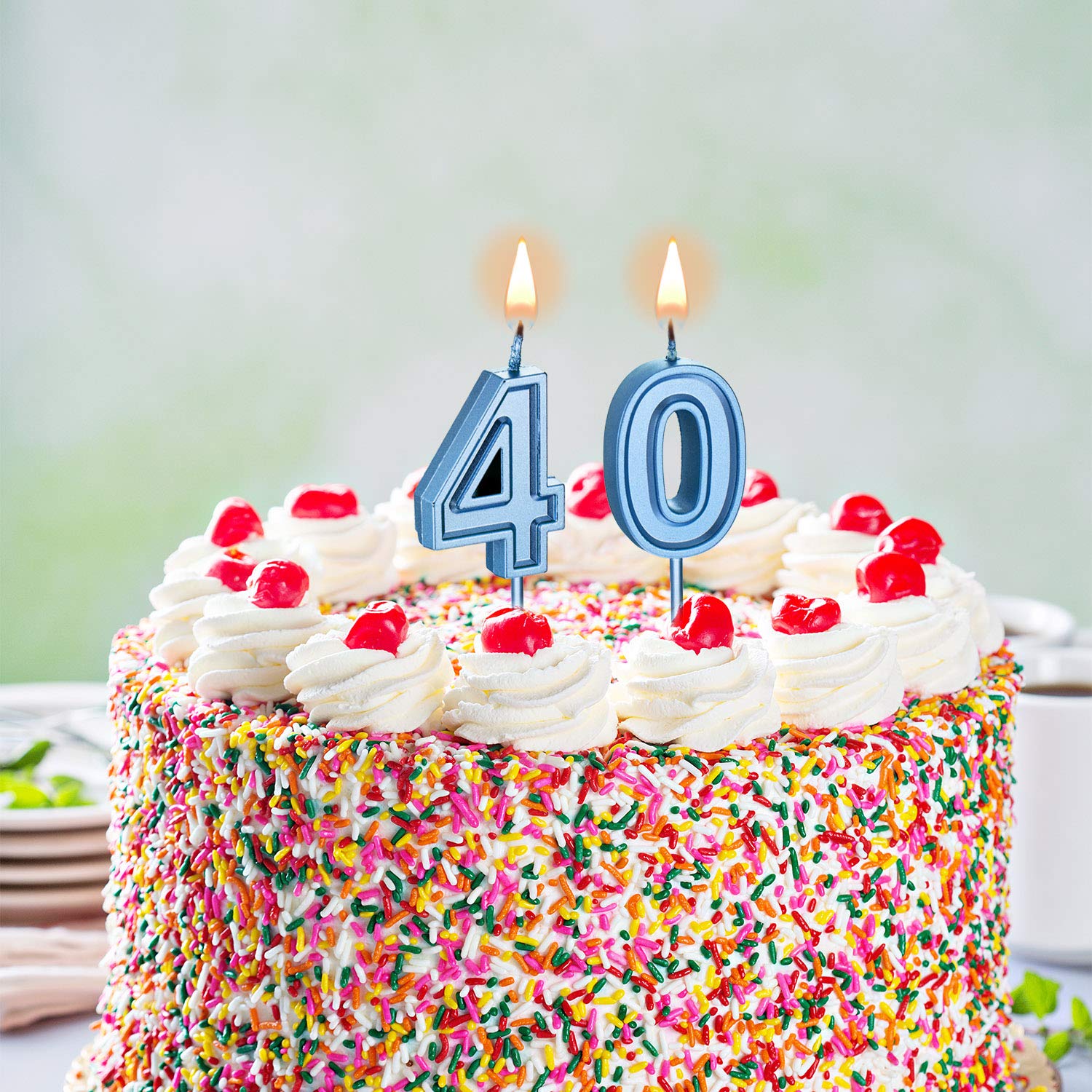Snapklik.com : 40th Birthday Candles, Number 40 Candles, Happy Birthday ...