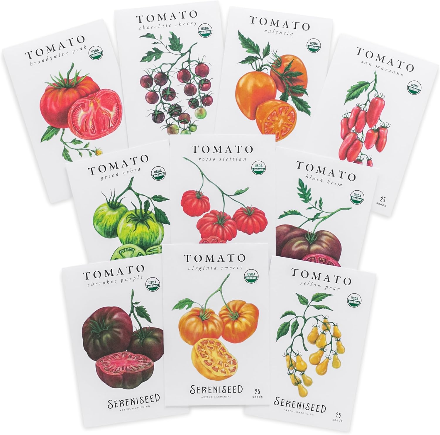 Amazon.com : Sereniseed Certified Organic Tomato Seeds (10-Pack) – Non ...