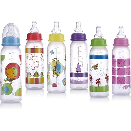 Amazon.com : Nuby Non-Drip Standard Neck Bottles, 10 Ounce, Colors May ...