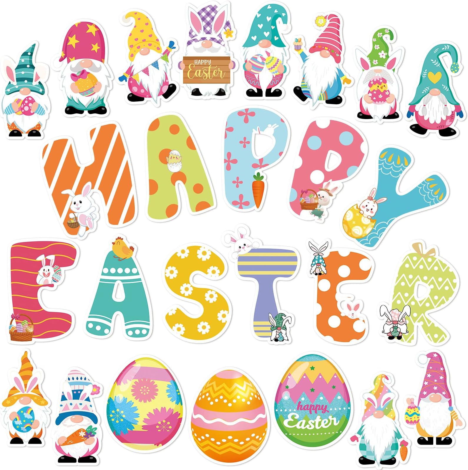 Amazon.com : Teling 74 Pcs Easter Bulletin Board Decorations Set Easter ...