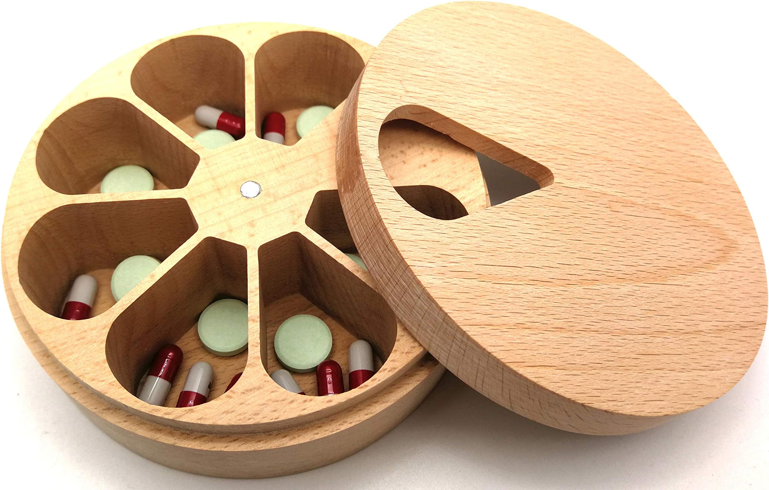 Amazon.com: Fashciaga Wood Daily Weekly Vitamin Medicine Pill Organizer ...