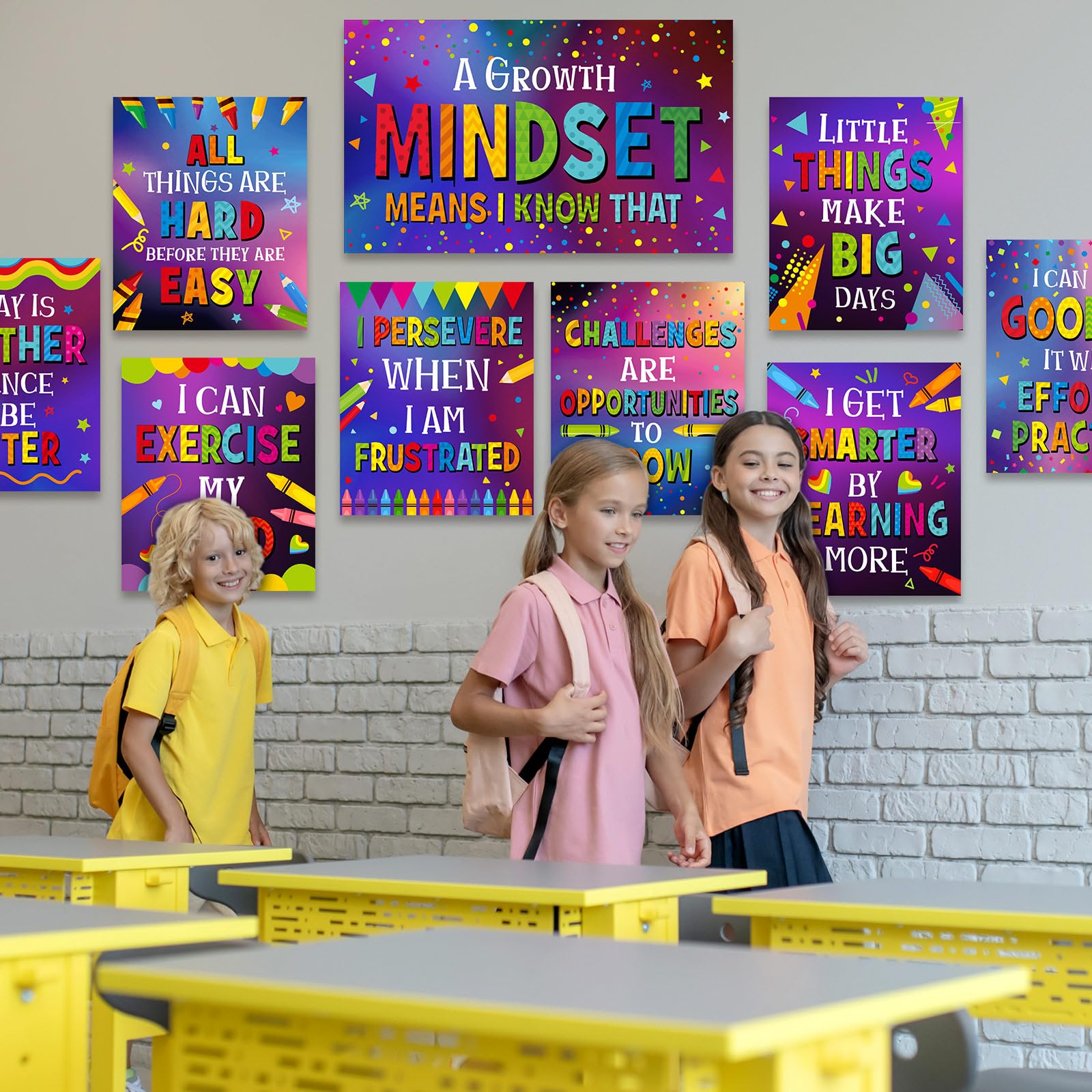 Snapklik.com : 9 Pcs Purple Growth Mindset Poster Growth Mindset ...