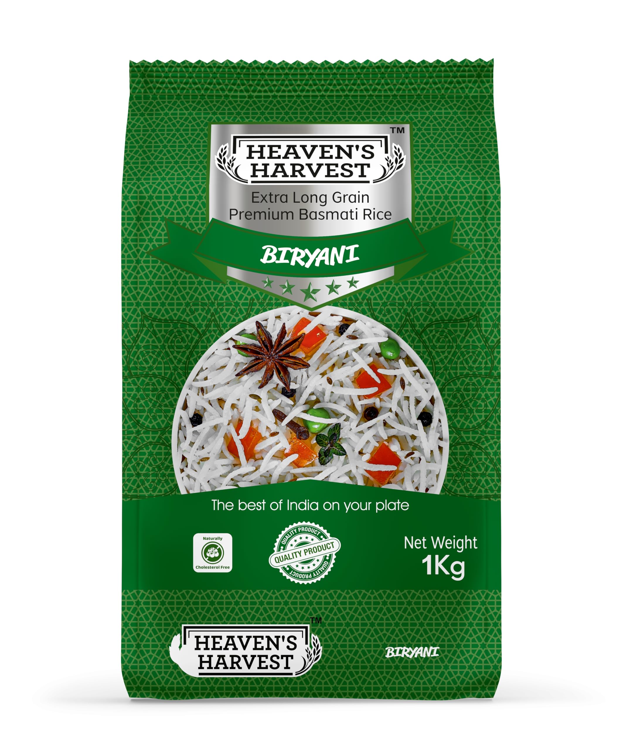 Heaven's Harvest Extra Long Grain Biryani Basmati Rice | 1 KG : Amazon ...