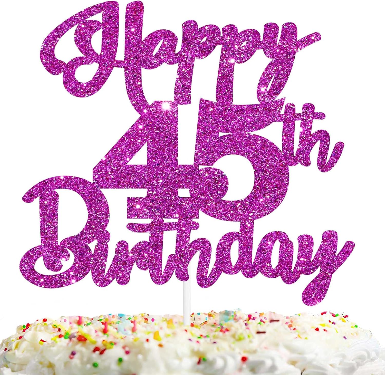 Amazon.com: Happy 45th Birthday Cake Topper for Birthday Party Cheers ...