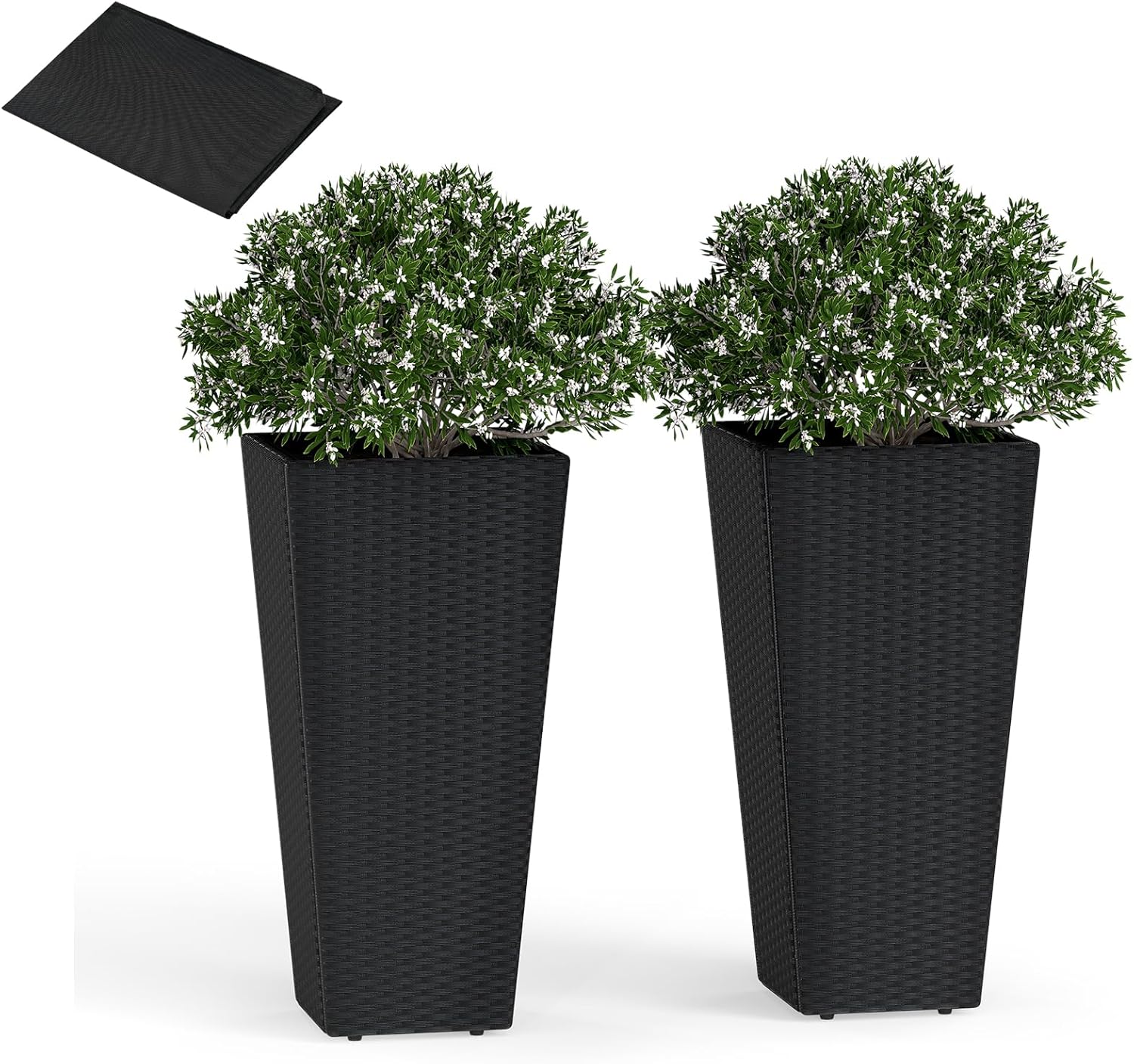 Amazon.com : HAPPYGRILL 30" Tall Flower Pot Set of 2, Modern Decorative ...