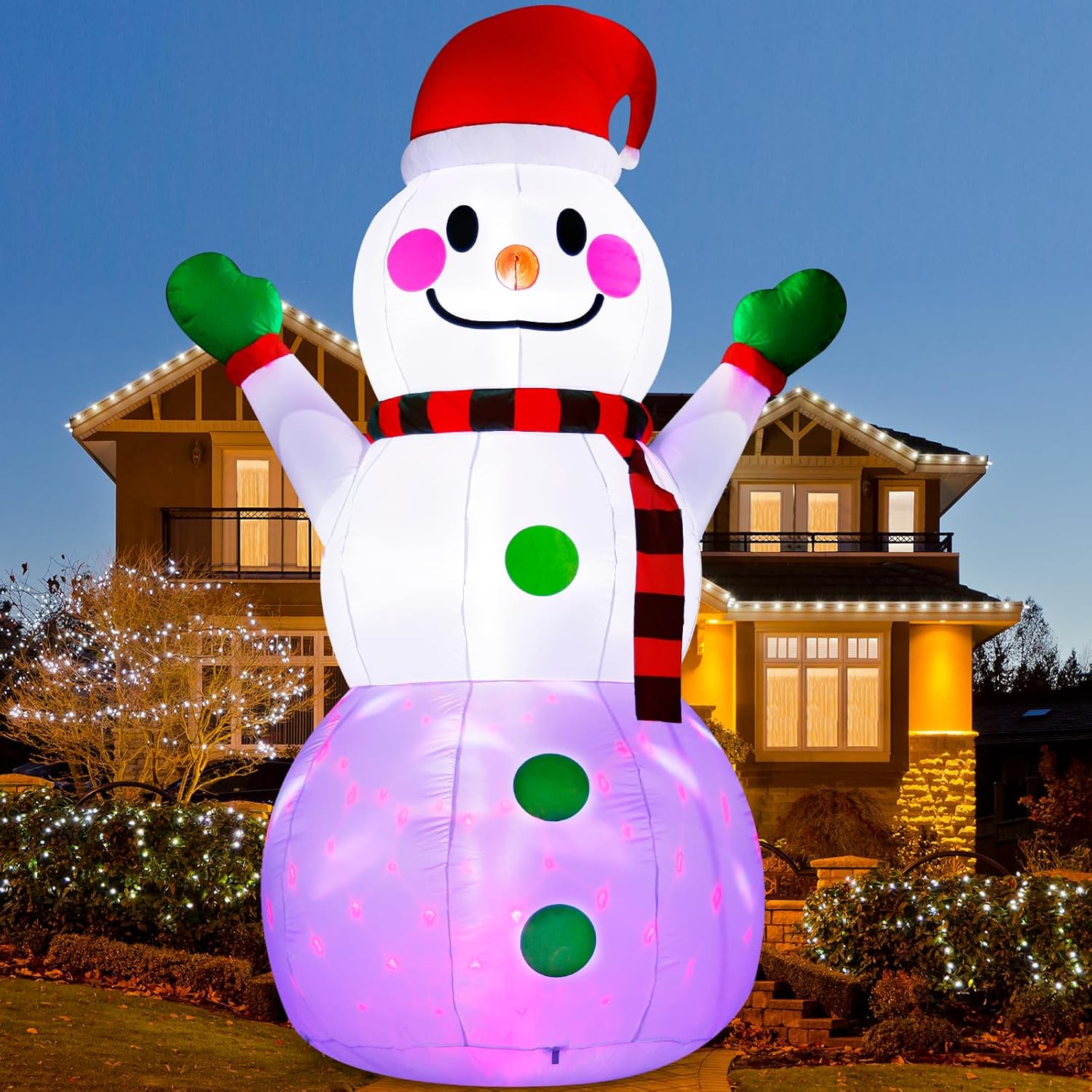 Amazon.com: Lumiwind 10FT Christmas Inflatable Snowman Decoration, Blow ...