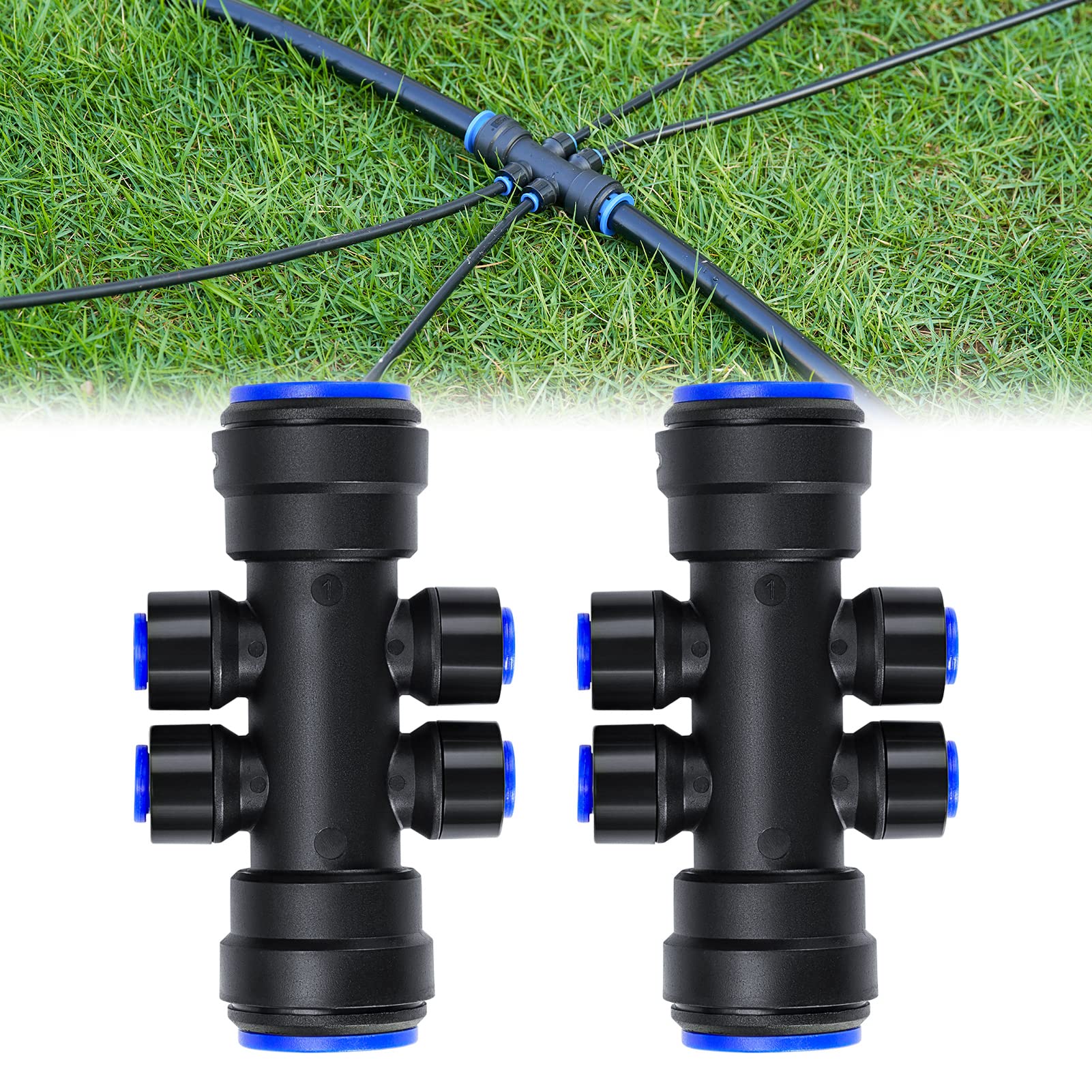 Amazon.com : HIRALIY 2PCS 6-Way Connector, Drip Irrigation Fittings, 1/ ...