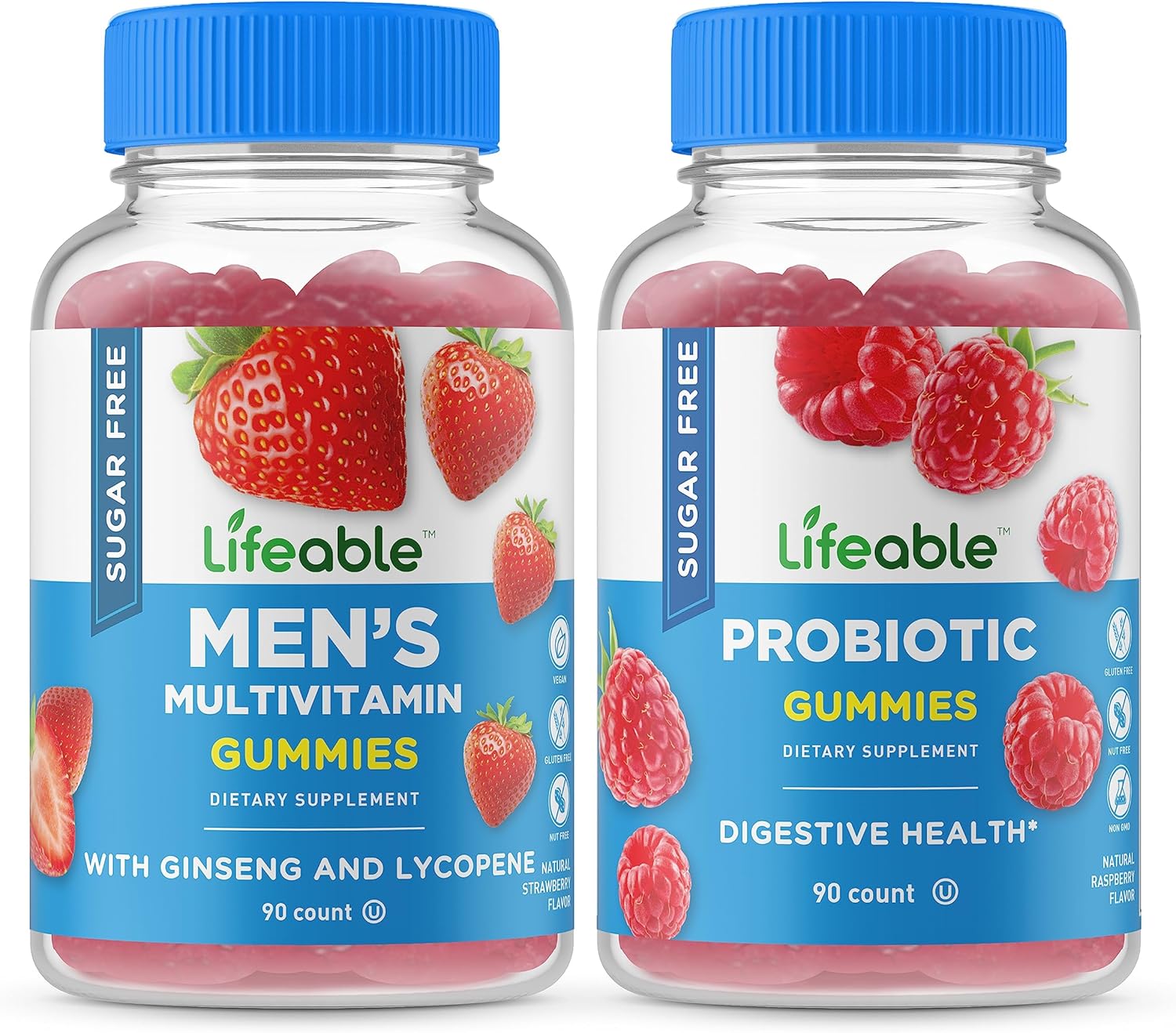 Amazon.com: Lifeable Sugar Free Men's Multivitamin + Probiotic, Gummies ...