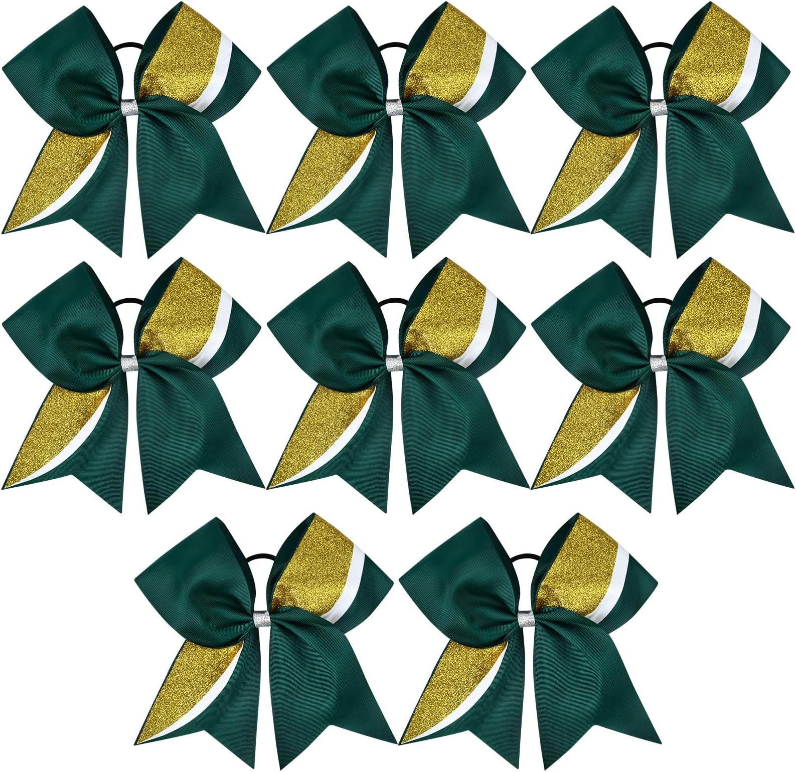 Amazon.com : 8 PCS Large Glitter Cheer Bows 8" Hair Bows Sparkly ...