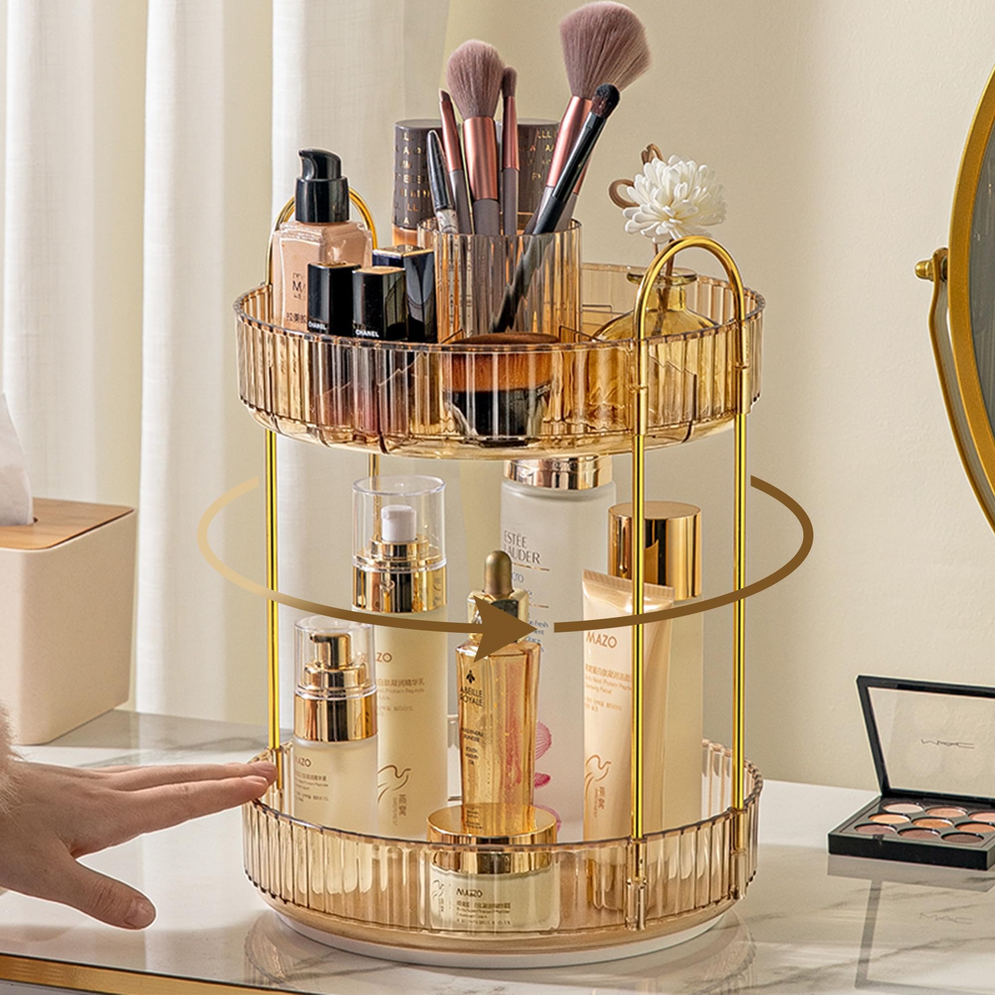 Amazon.com: Aveniee 360 Rotating Makeup Organizer for Vanity, Upagraded ...