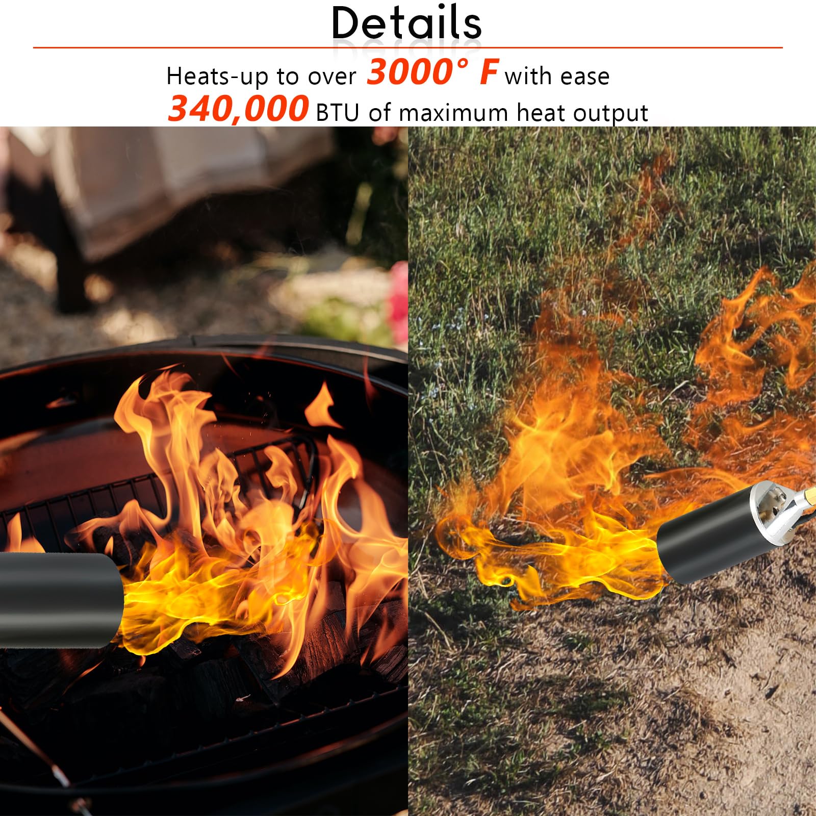 Snapklik.com : DASBET Propane Torch Weed Burner Kit High Output 340,000 ...